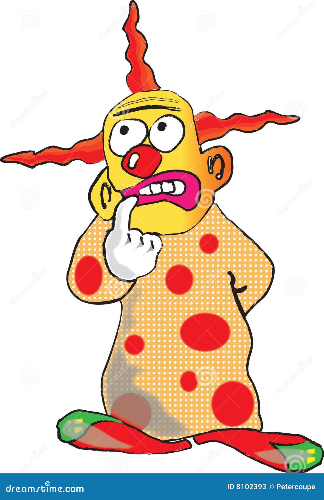 Thinking clown stock illustration. Illustration of circus - 8102393
