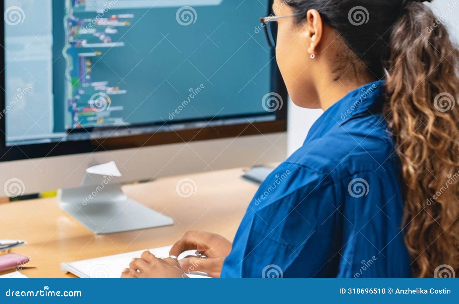 Thinking, Code and Woman with Tablet Data Analysis, Digital Technology ...