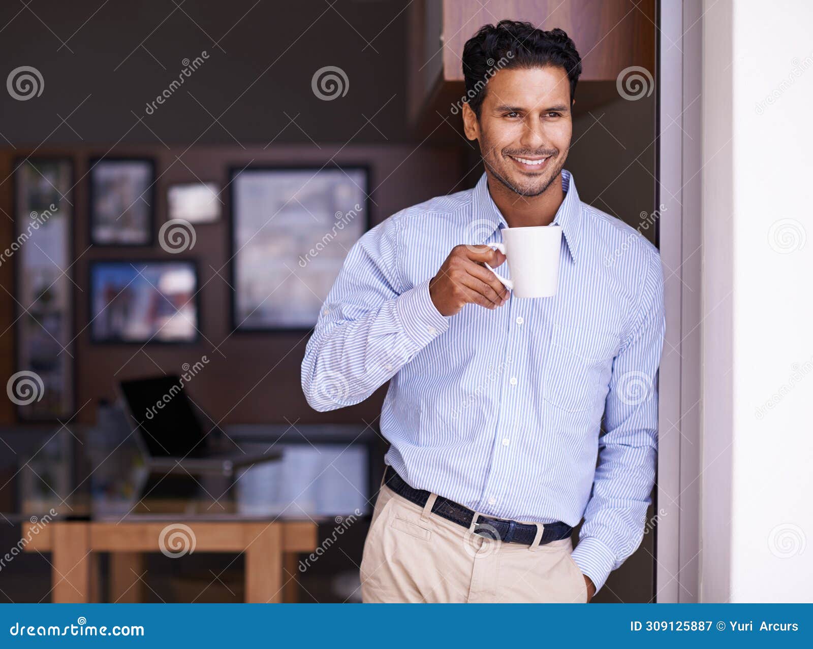 Thinking, Coffee and Business Man in Office for Problem Solving ...