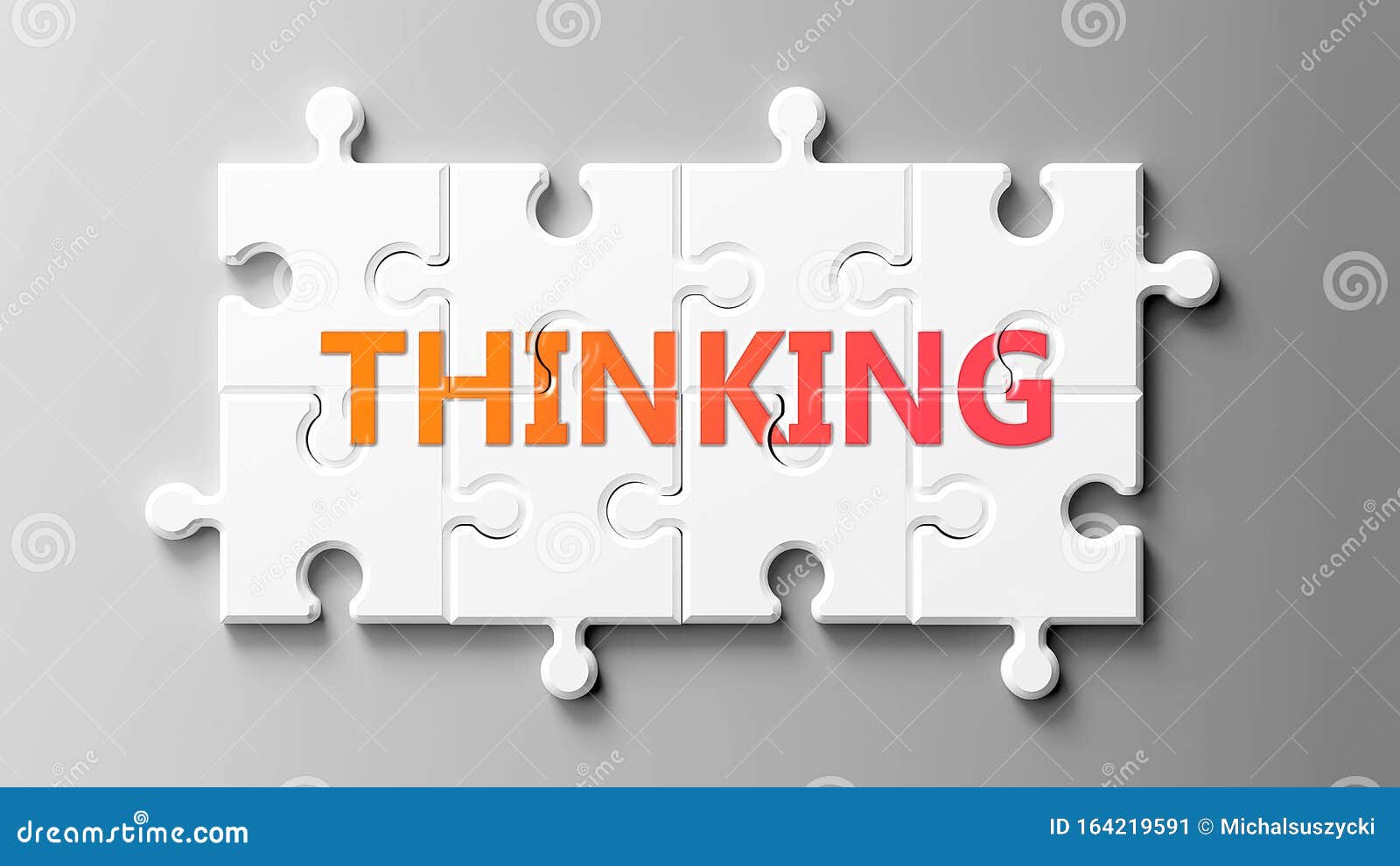 Thinking Complex Like a Puzzle - Pictured As Word Thinking on a Puzzle ...