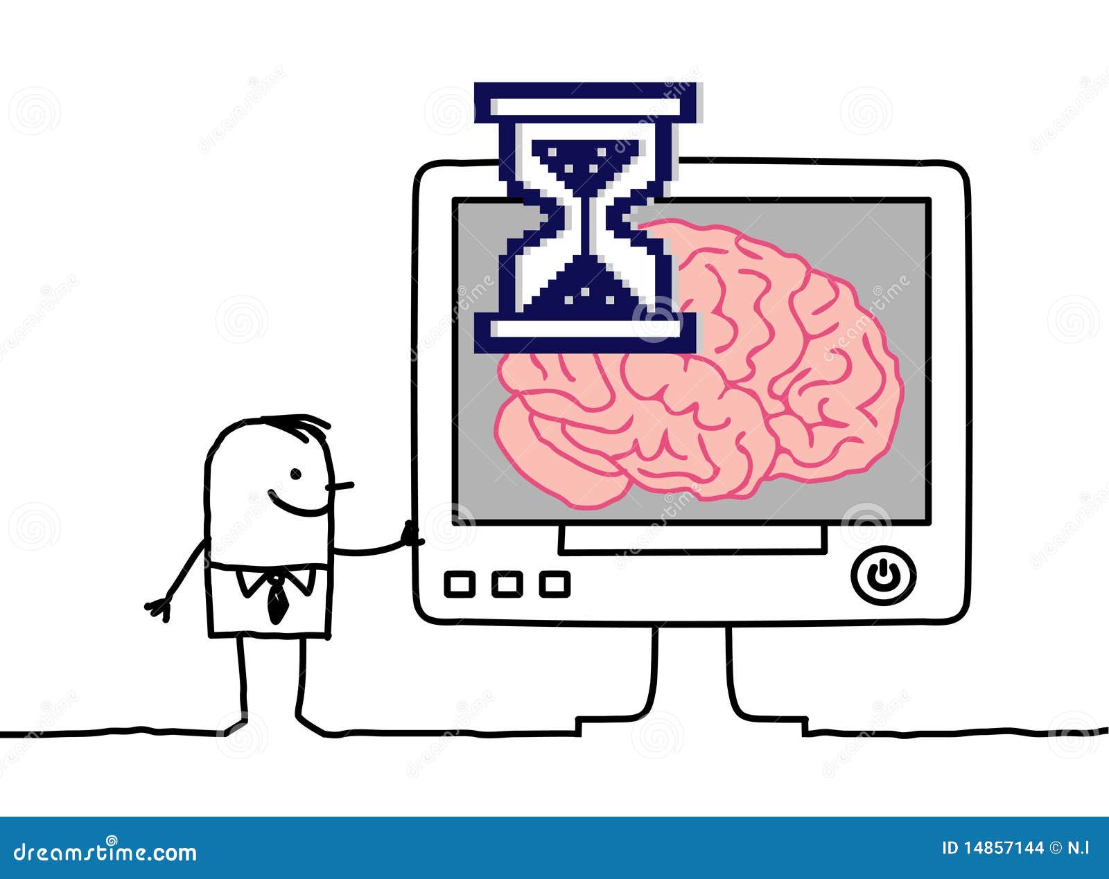 Thinking computer stock vector. Illustration of concept - 14857144