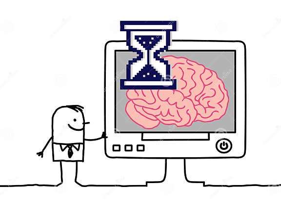 Thinking computer stock vector. Illustration of concept - 14857144