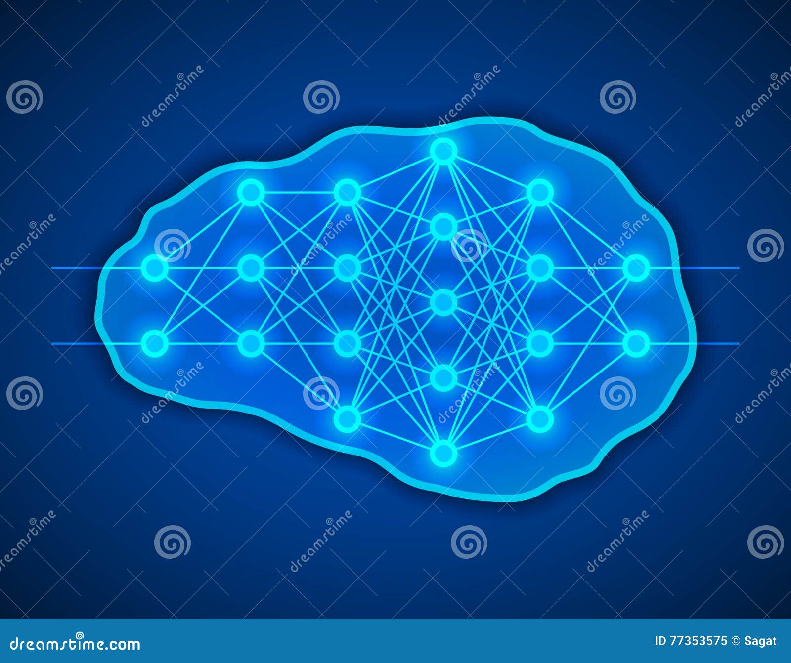 Thinking Concept. Brains with Neural Net Inside it. Stock Vector ...