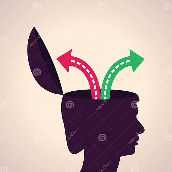Thinking Concept-Choose Right or Wrong Path Stock Vector - Illustration ...