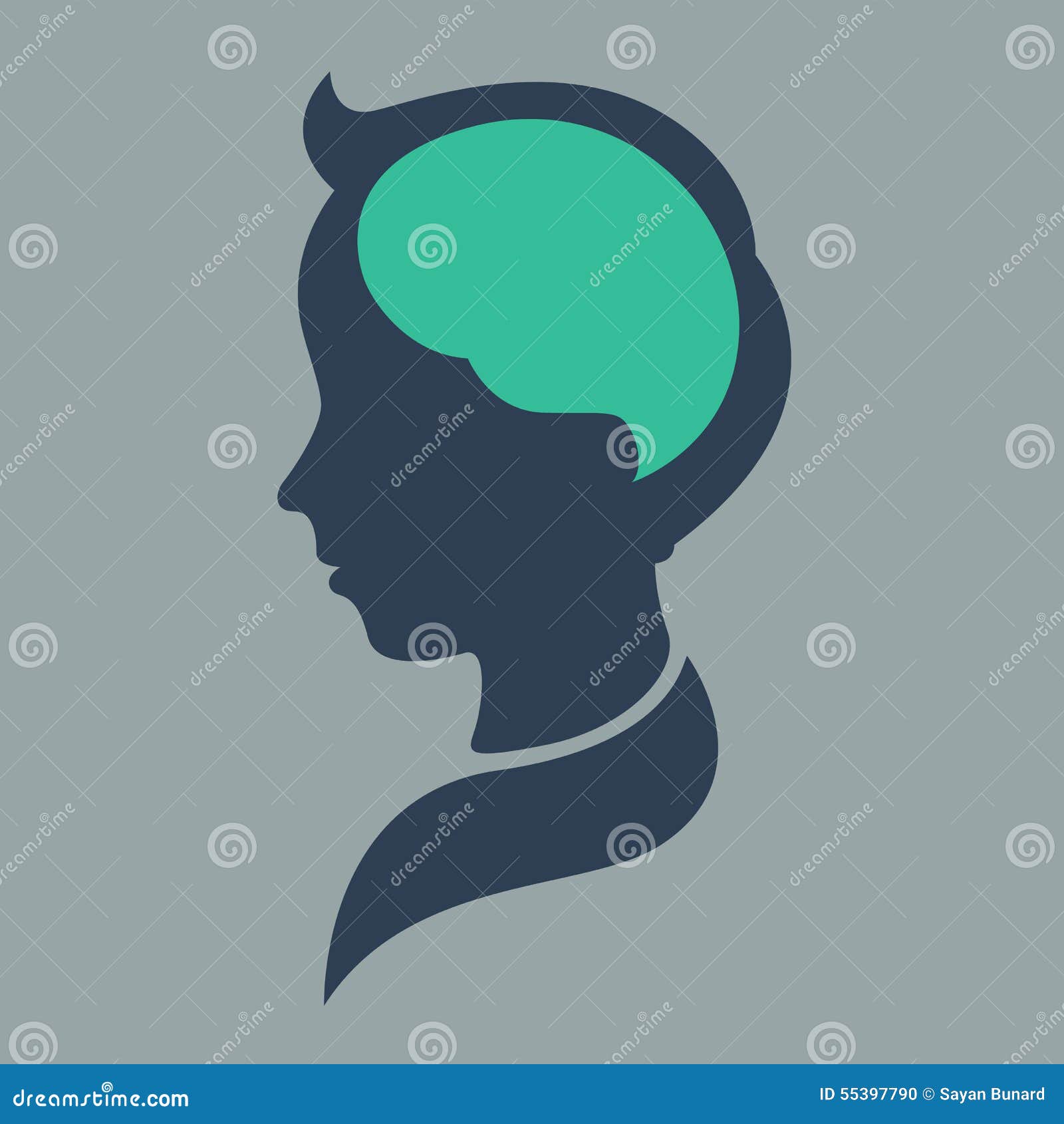 Thinking Concept, Silhouette Child Head, Abstract Brain Stock Vector ... Thinking Concept, Silhouette Child Head, Abstract Brain Stock Vector ...