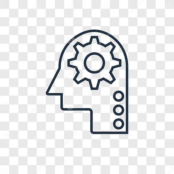Thinking Concept Vector Linear Icon Isolated on Transparent Back Stock ...