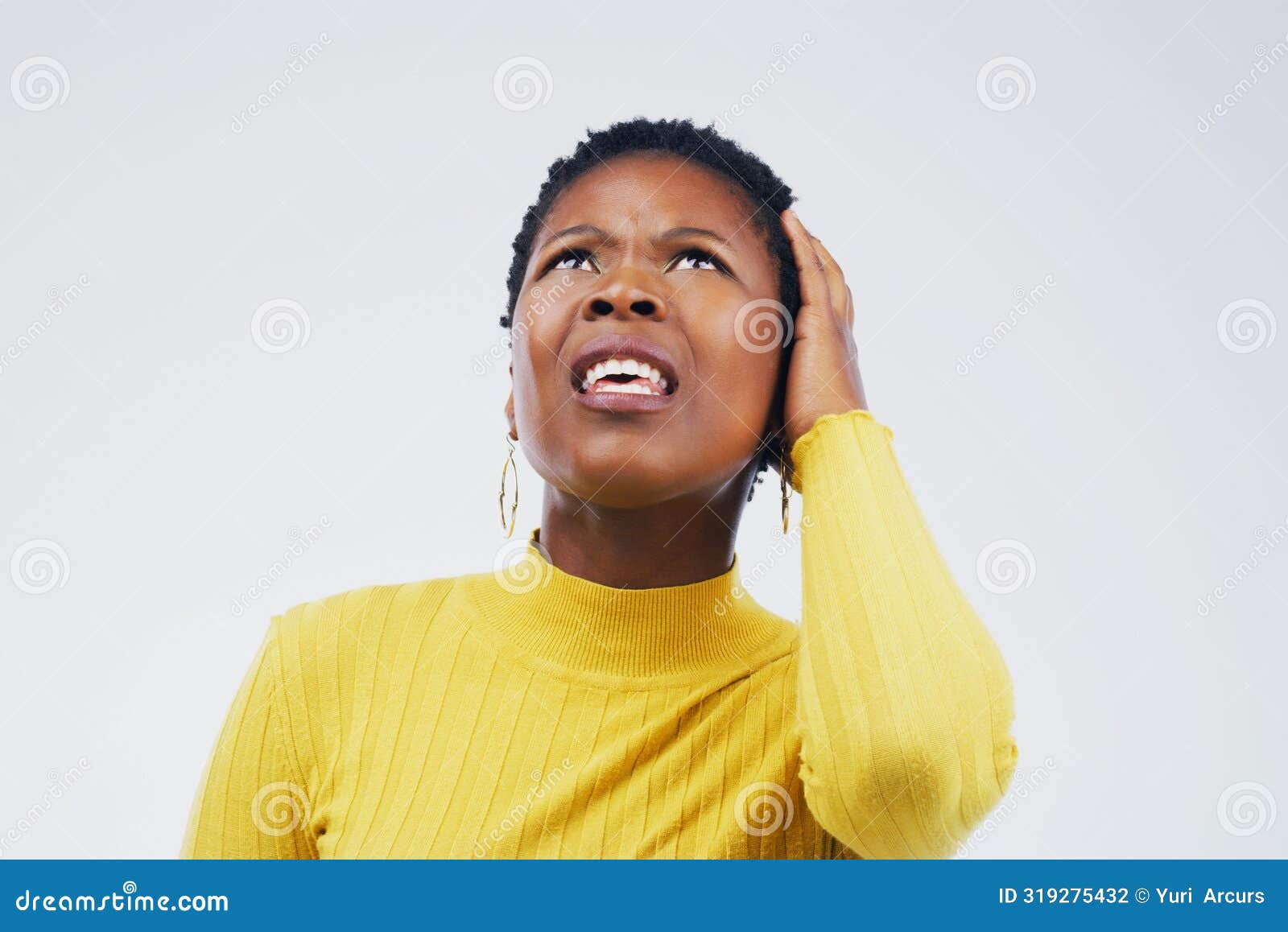 Thinking, Confused and Black Woman with Stress for Problem Solving ...