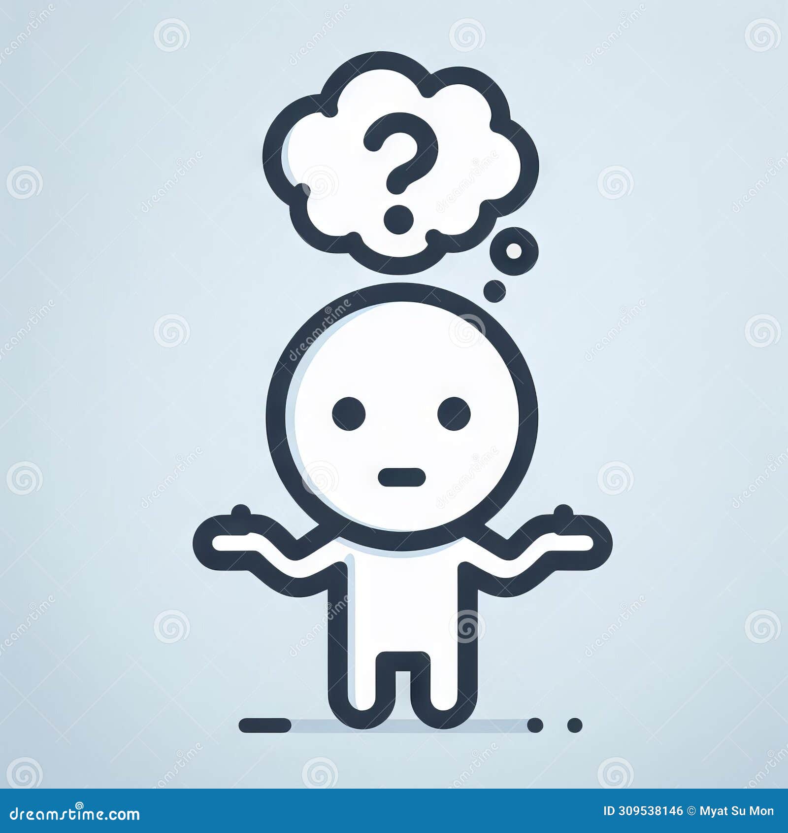 Thinking and Confused 3D Man Stock Illustration - Illustration of ...