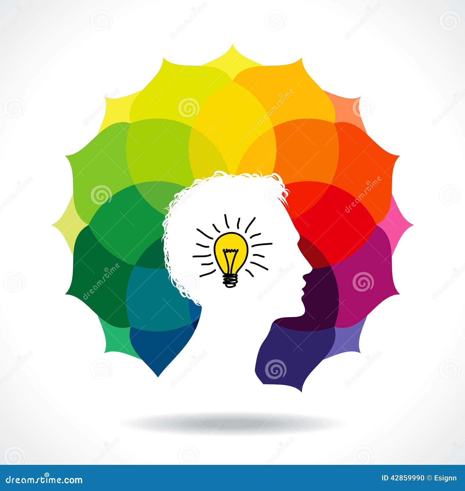 Thinking a Creative Idea in Floral Background Stock Vector ...