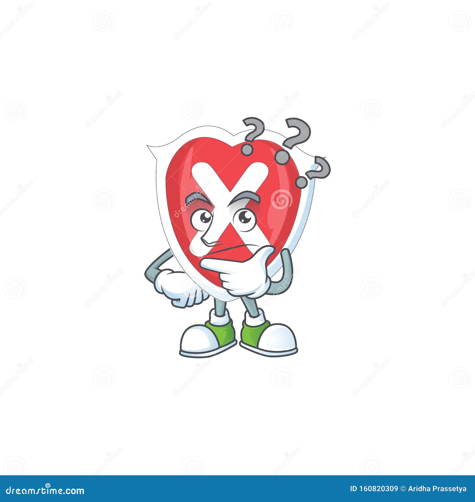 Thinking Cross Shield in the Cartoon Character Stock Vector ...