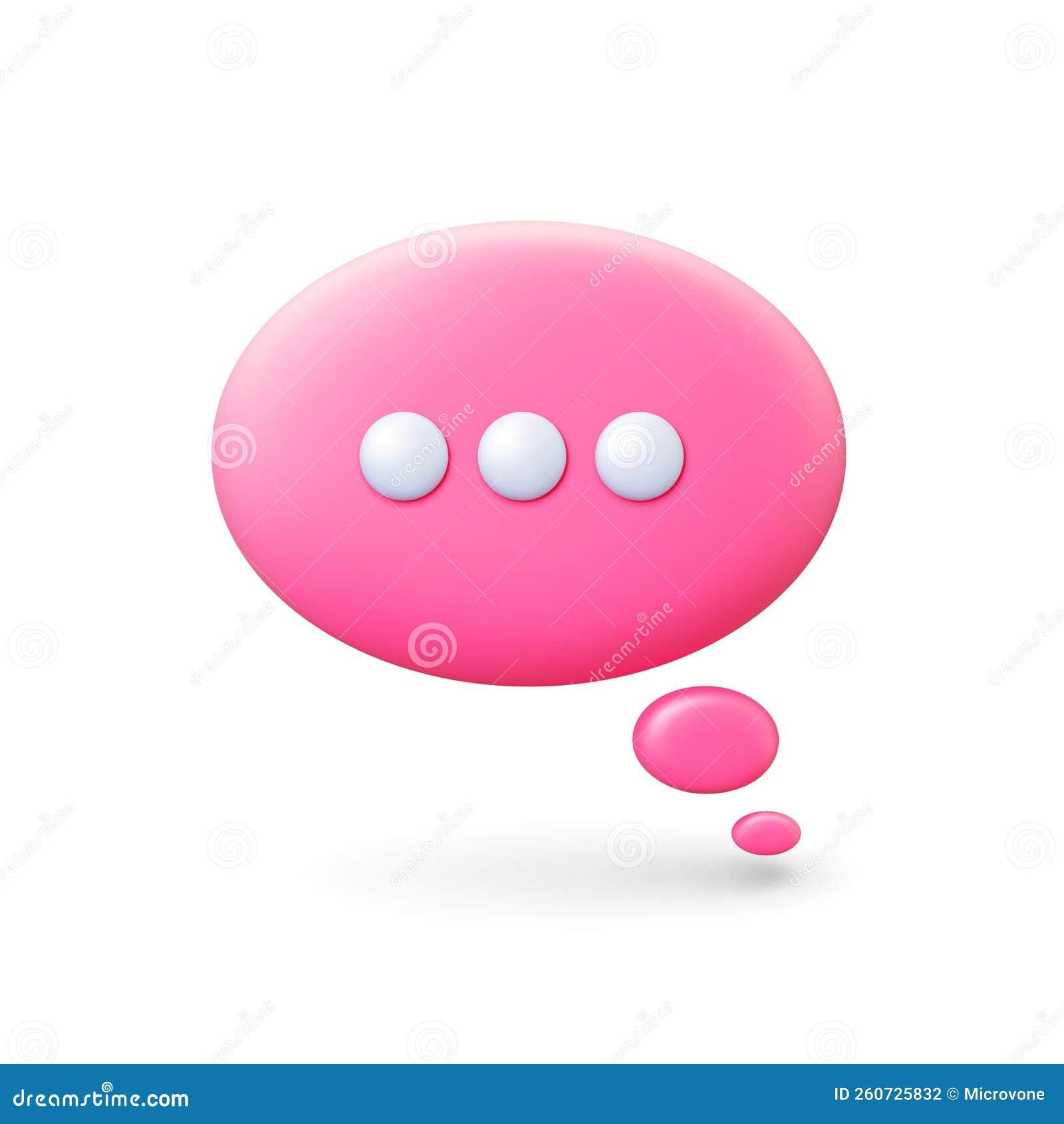 Thinking 3d Balloon Element. Isolated Speech Bubble Icon, Voice Message ... Thinking 3d Balloon Element. Isolated Speech Bubble Icon, Voice Message ...