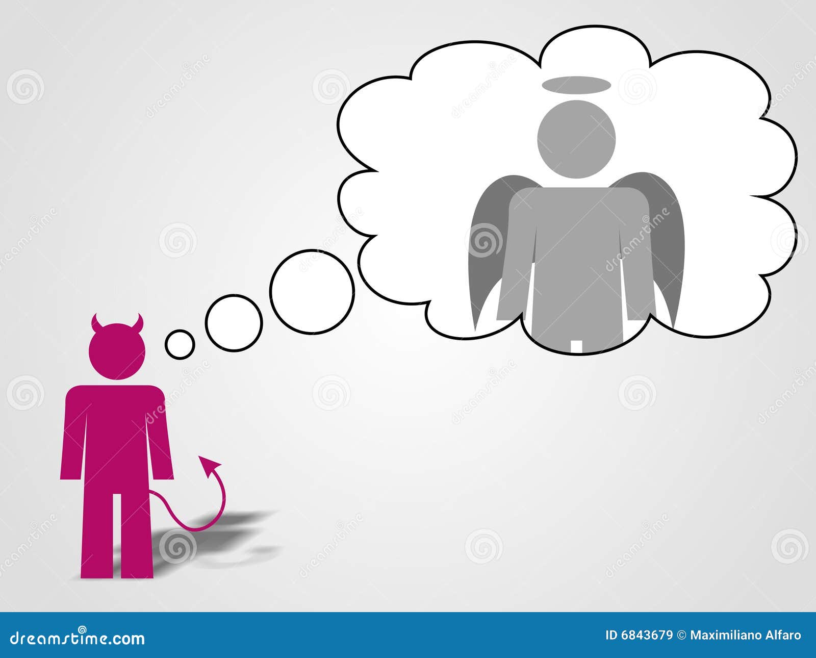 Thinking demon. stock illustration. Illustration of design - 6843679