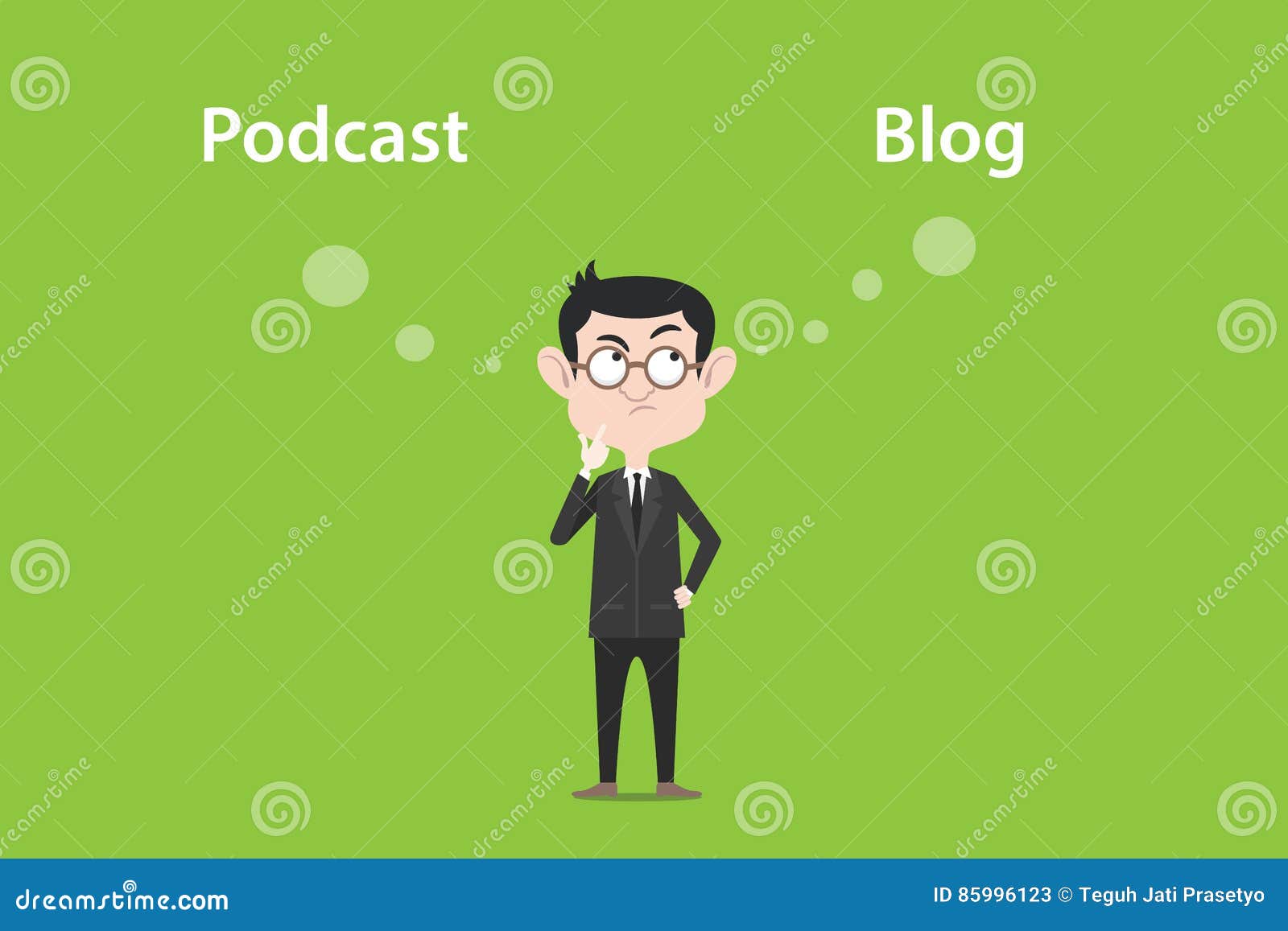Thinking about the Difference of Podcast Vs Blog Illustration with a ...