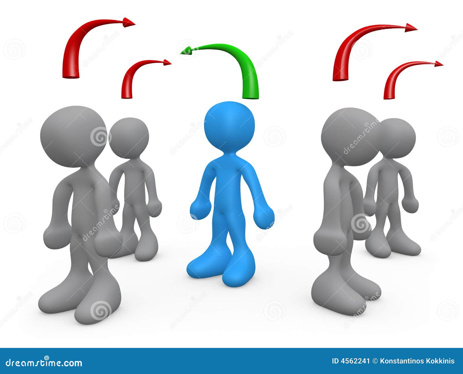 Thinking in a Different Way Stock Illustration - Illustration of idea ...