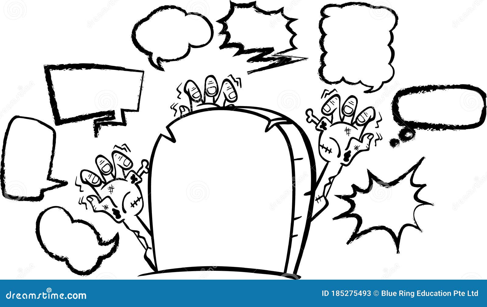 Thinking Doodle Black Line Isolated on White Background Stock Vector ...