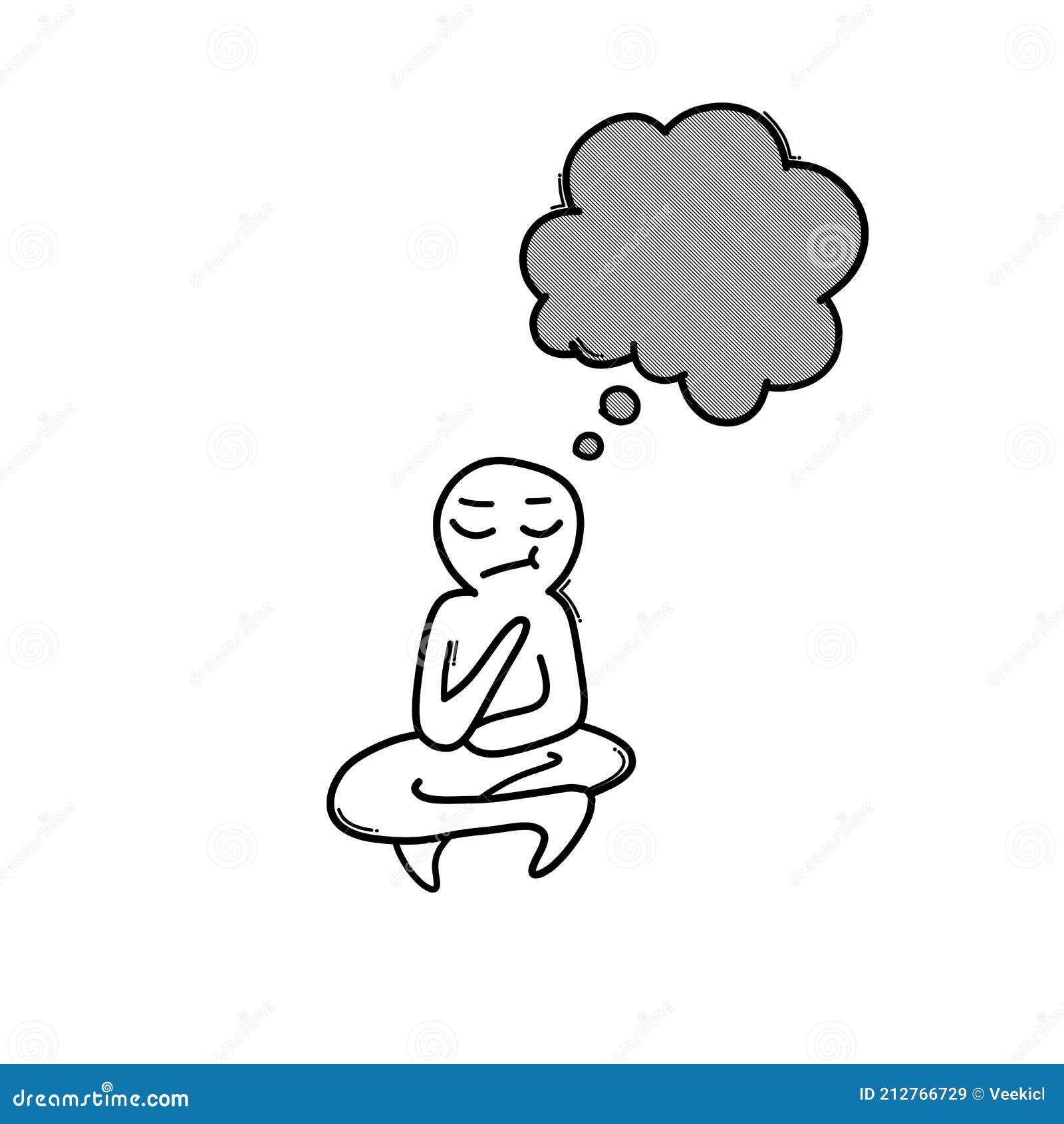 Thinking. Doodle Vector Icon. Drawing Sketch Illustration Hand Drawn ...