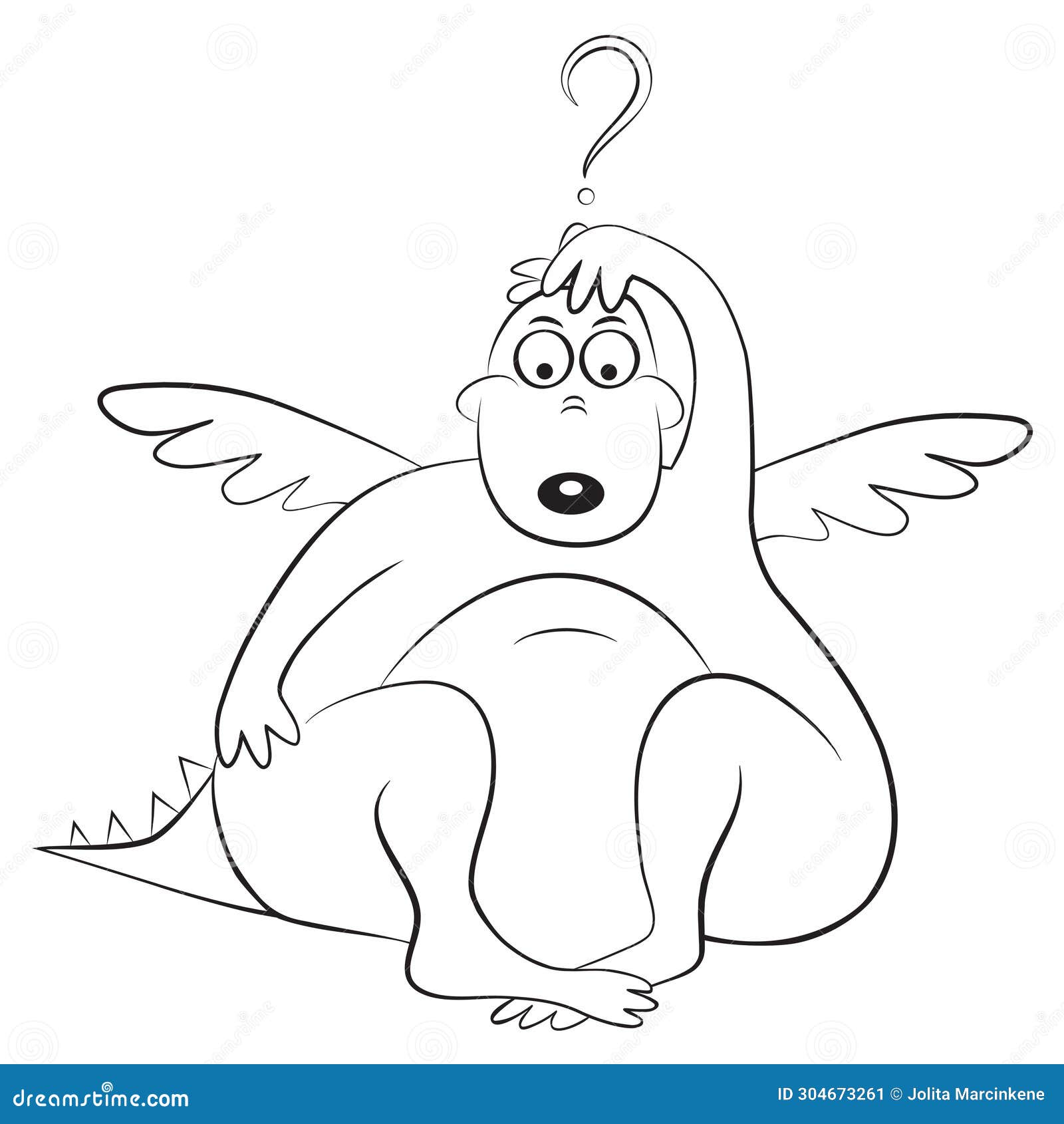 Thinking Dragon with Question Mark Stock Vector - Illustration of ...