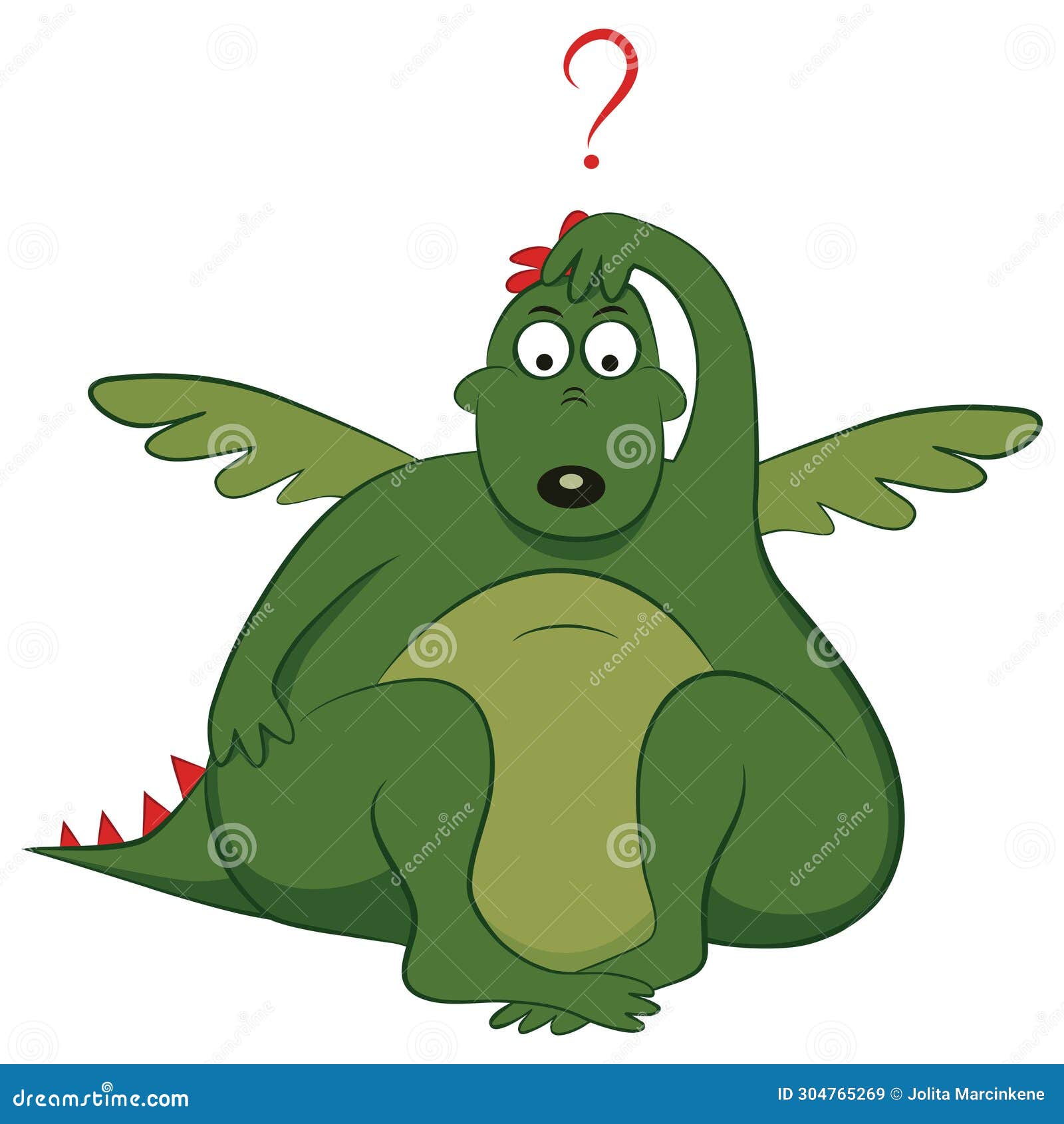 Thinking Dragon with Question Mark Stock Vector - Illustration of ...