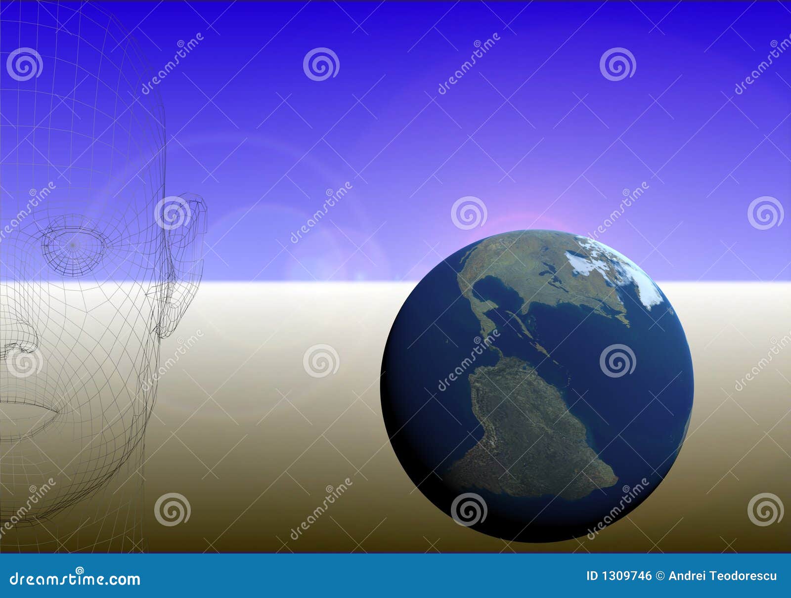 Thinking of earth 2 stock illustration. Illustration of terra - 1309746