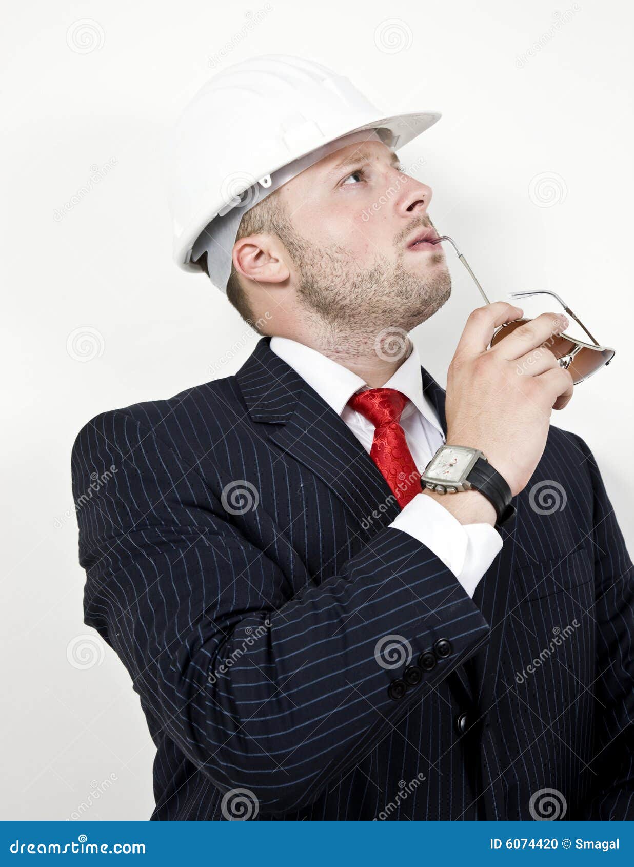 Thinking engineer stock photo. Image of caucasian, smart - 6074420
