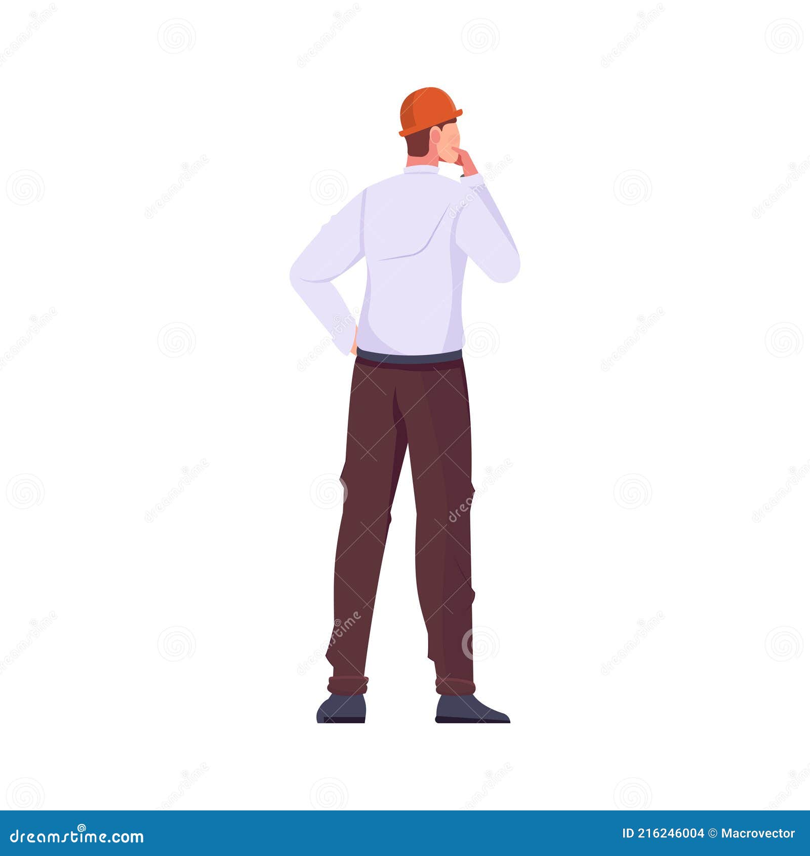 Thinking Engineer Flat Composition Stock Vector - Illustration of ...