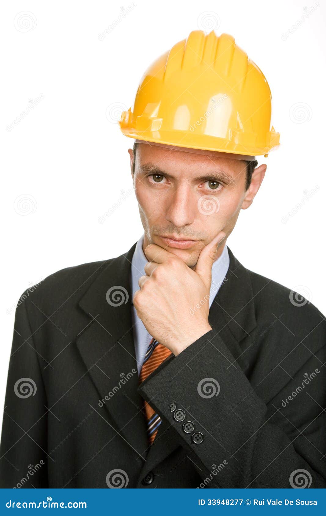Thinking stock image. Image of professional, casual, helmet - 33948277