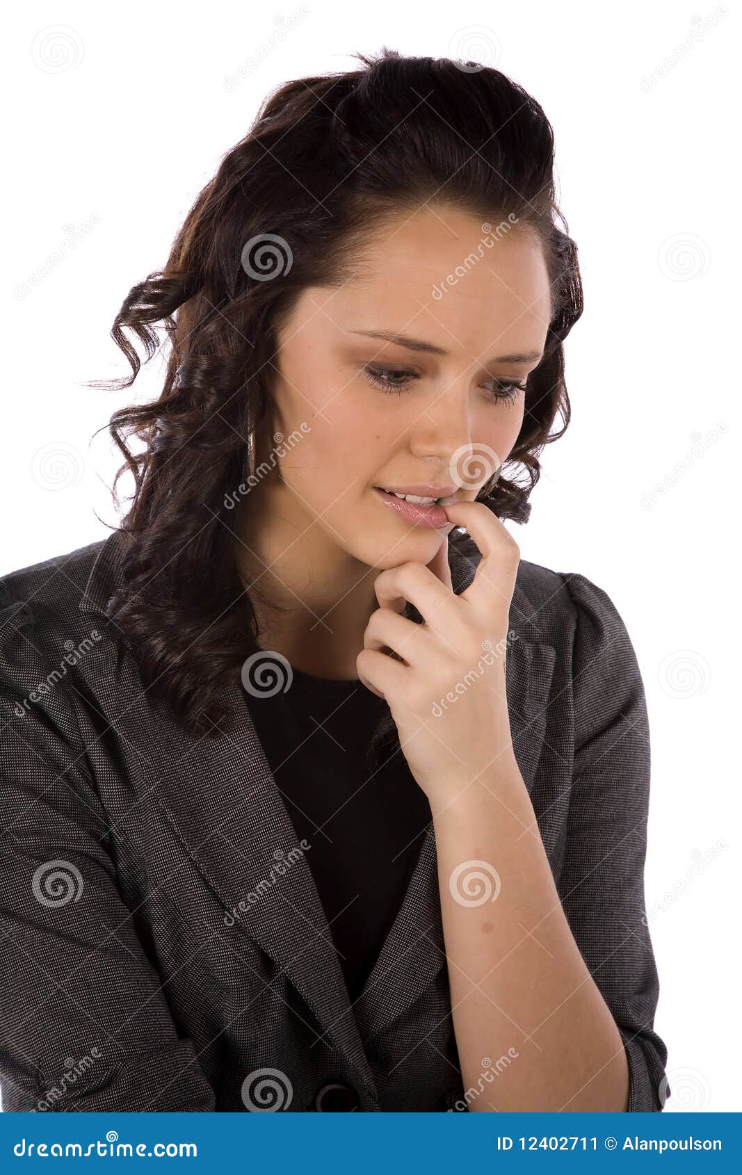 Thinking eye down stock image. Image of joyful, beautiful - 12402711