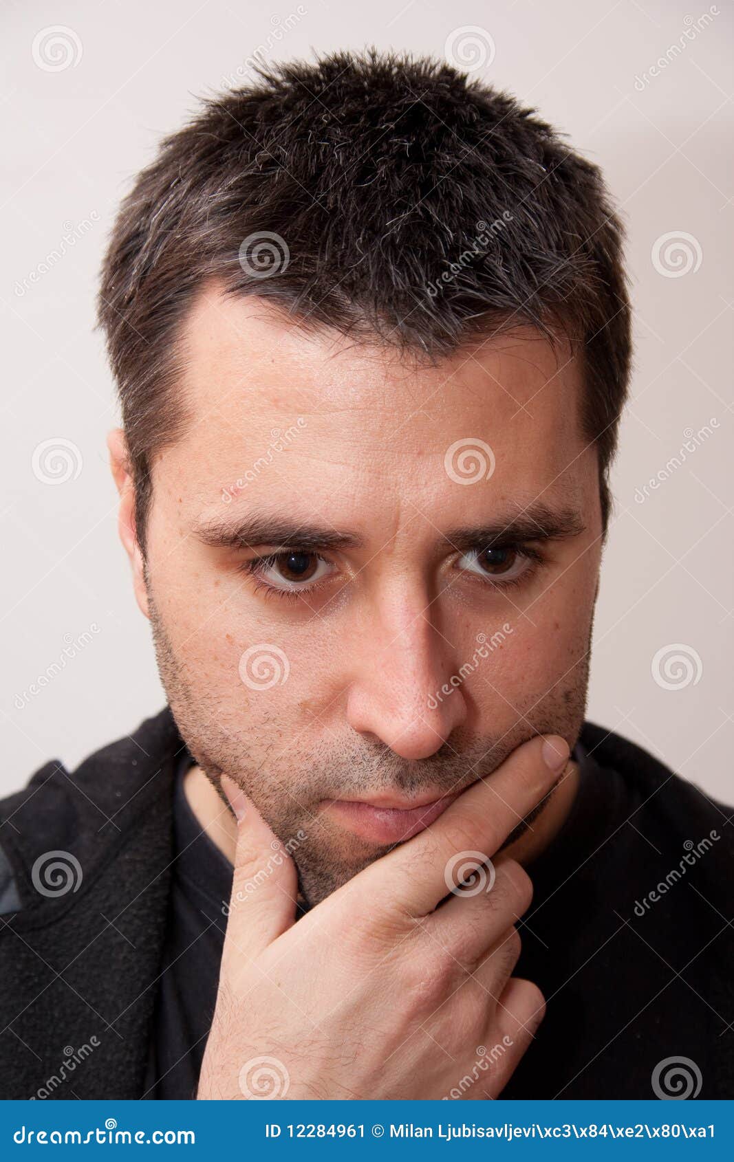 Thinking Face stock image. Image of people, male, feelings - 12284961