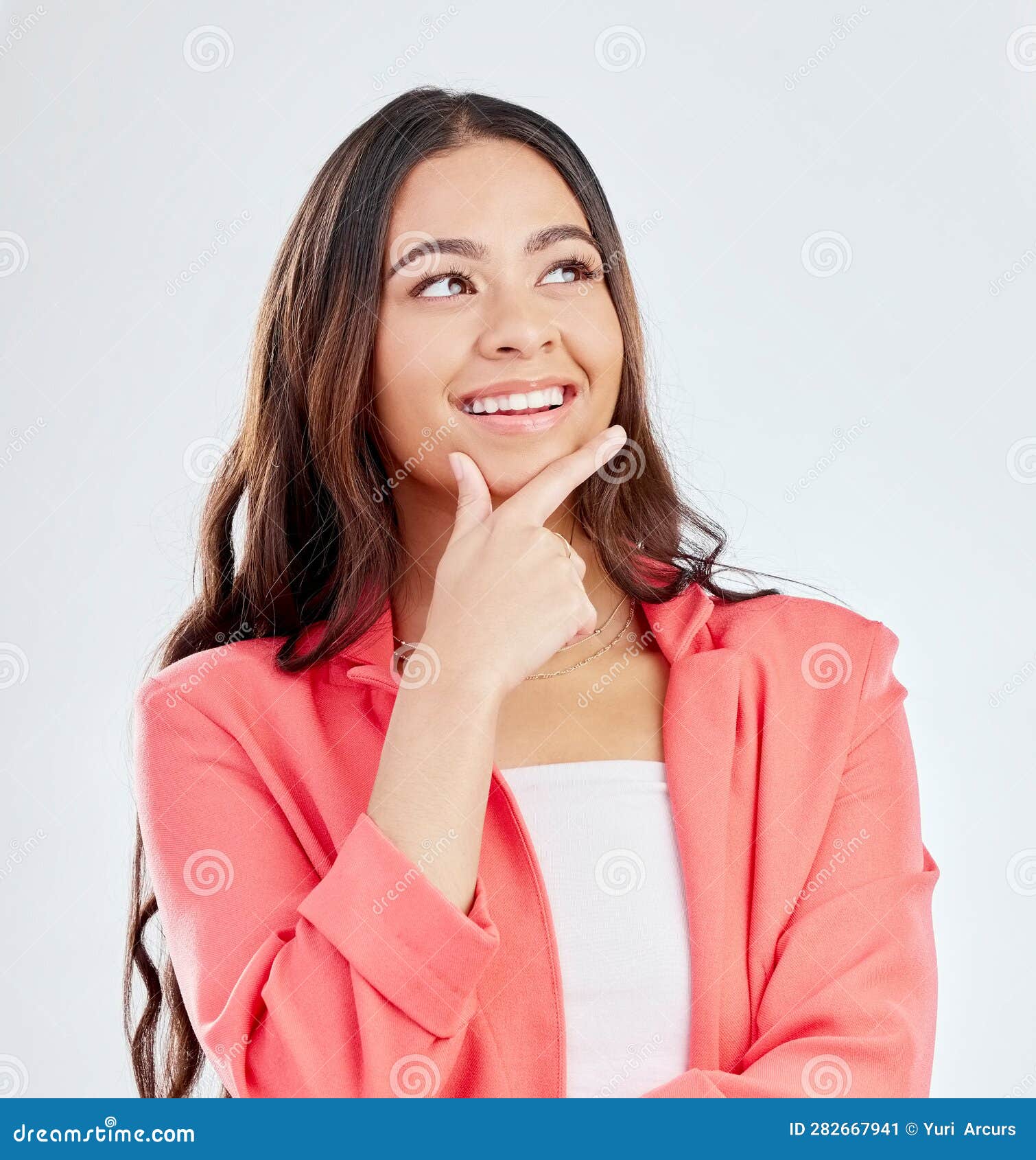 Thinking, Face and Happy Woman Planning Corporate Solution, Problem ...