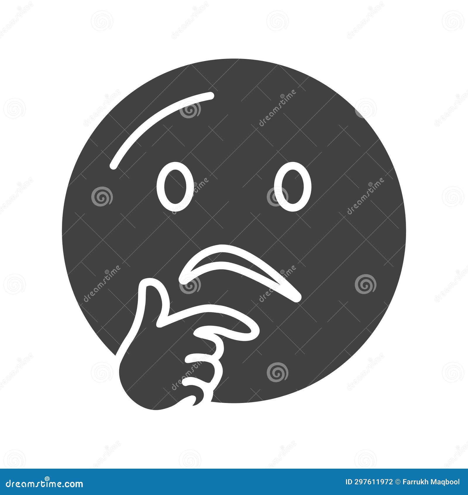 Thinking Face Icon Vector Image. Stock Illustration - Illustration of ...