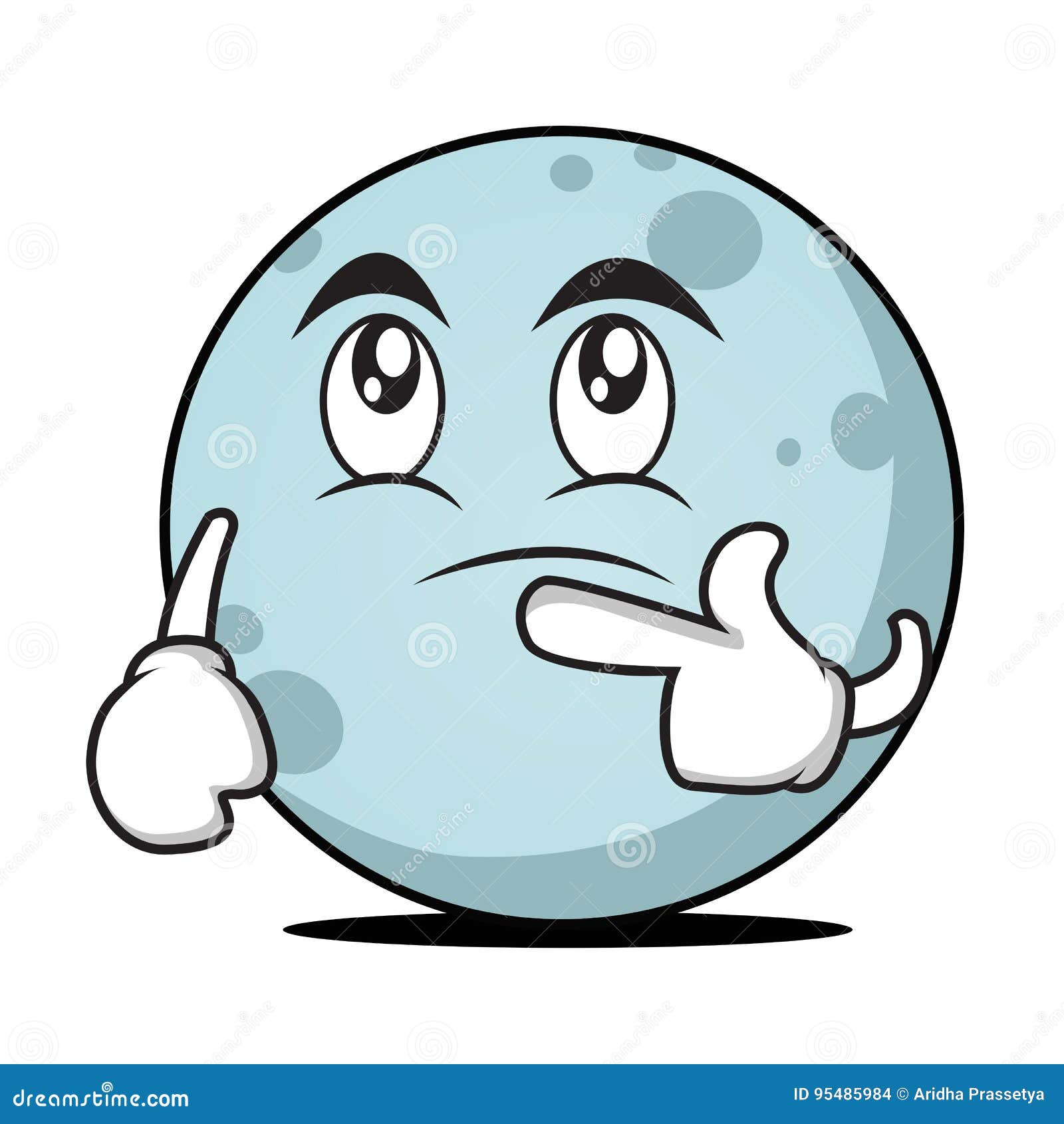 Thinking Face Moon Cartoon Character Stock Illustrations – 17 Thinking ...