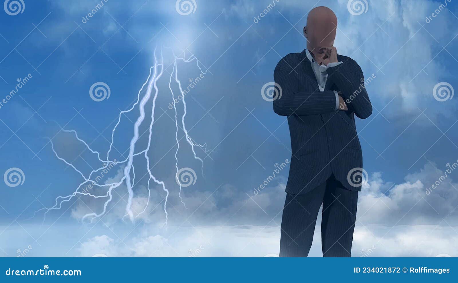 Thinking faceless man stock footage. Video of horizon - 234021872