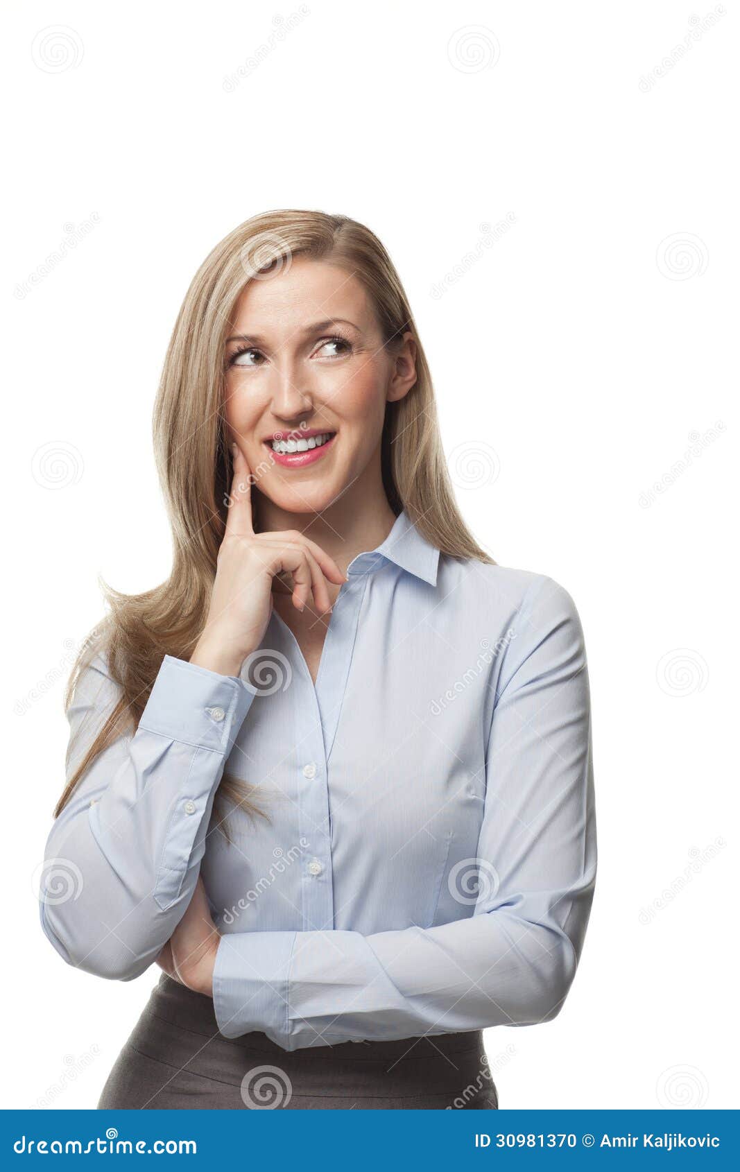 Thinking female stock photo. Image of white, contemplation - 30981370