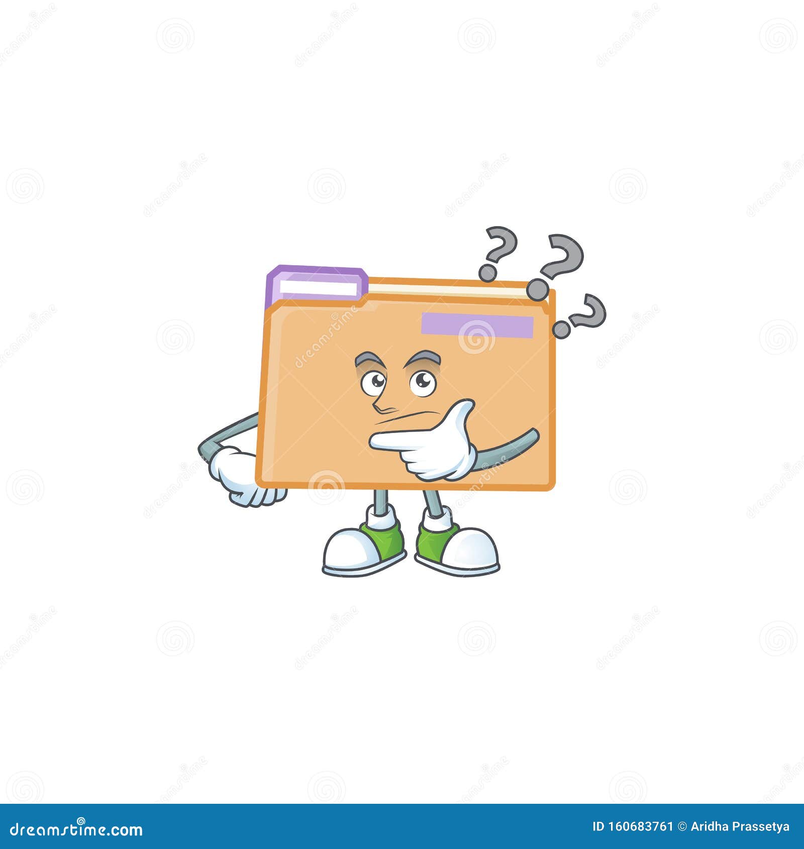 Thinking Folder for Storage with Character Shape Stock Vector ...