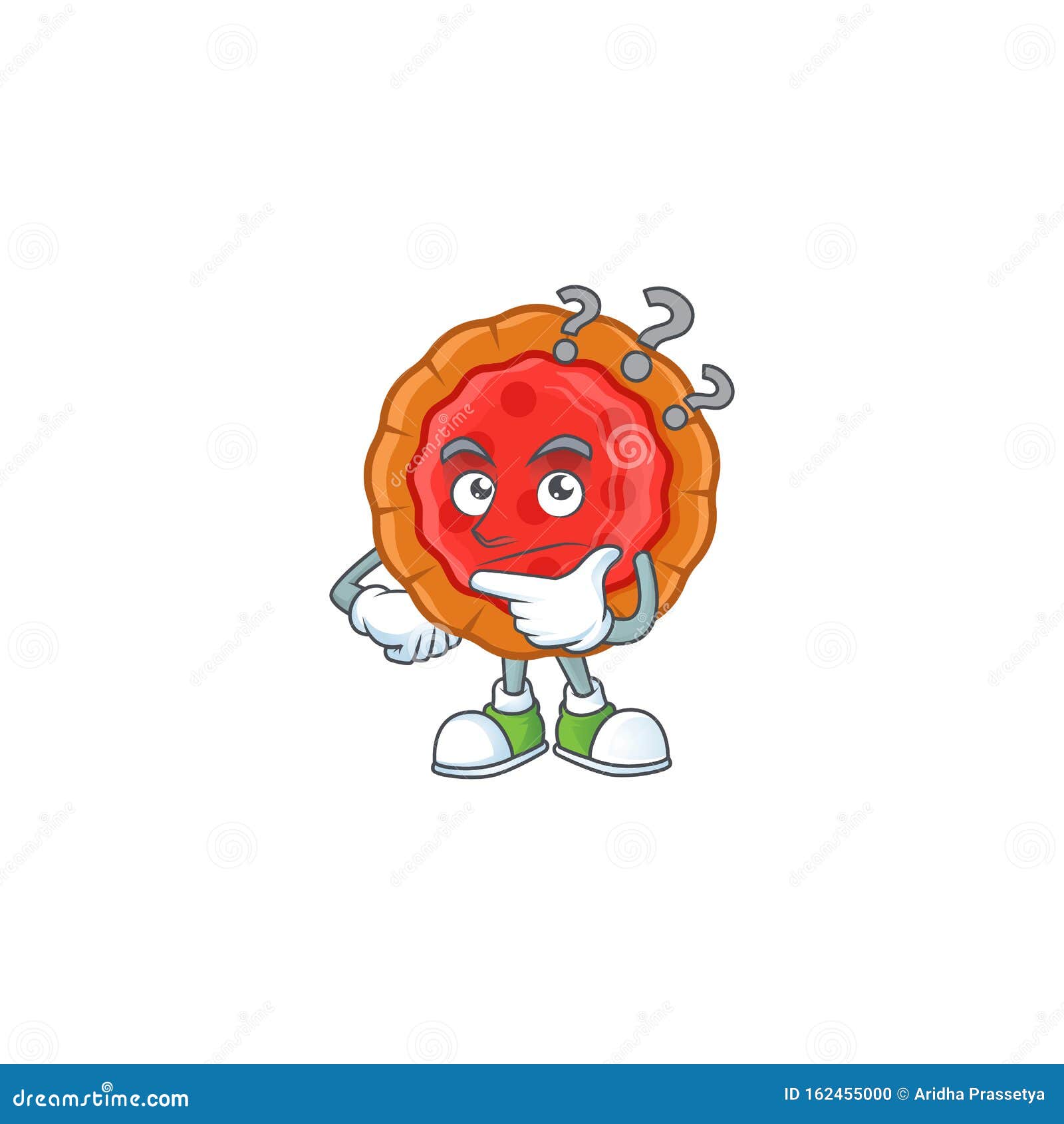 Thinking Fresh Cherry Pie in the Character Stock Vector - Illustration ...