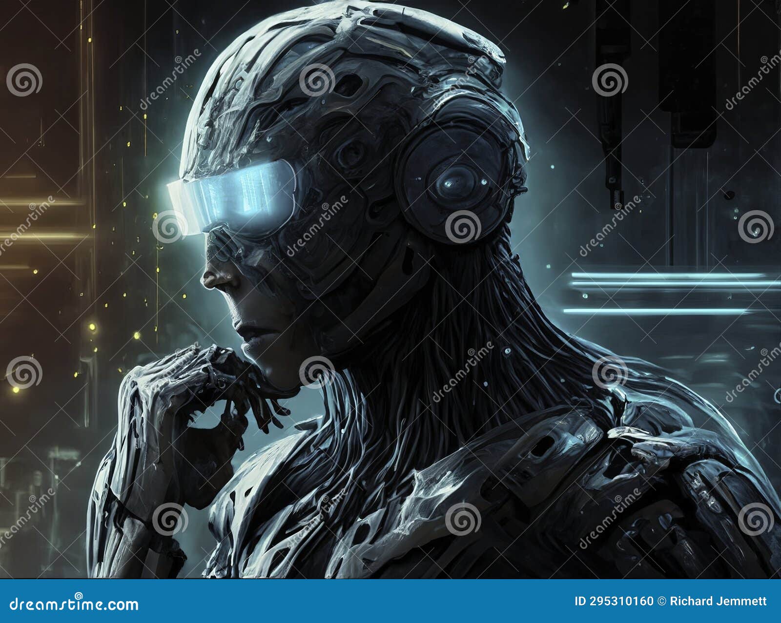 Thinking about the Future Android Stock Photo - Image of modern ...