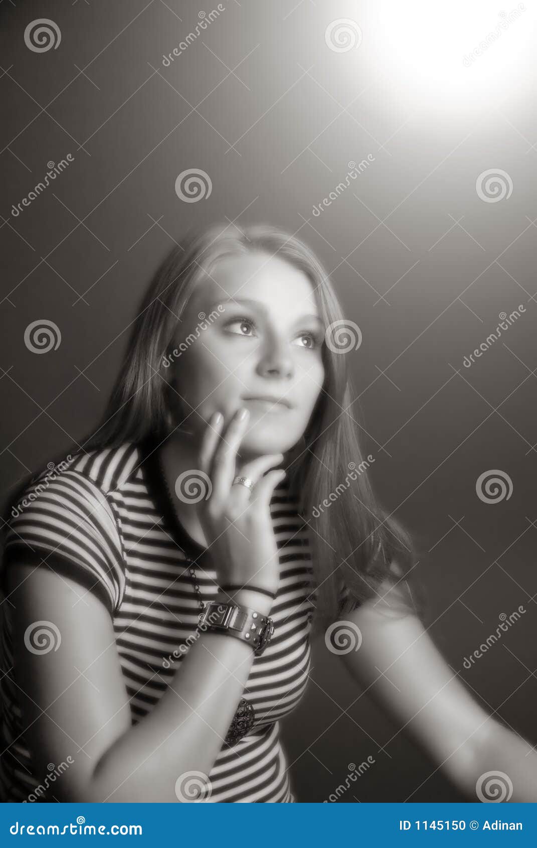 Thinking Girl stock photo. Image of female, lady, think - 1145150