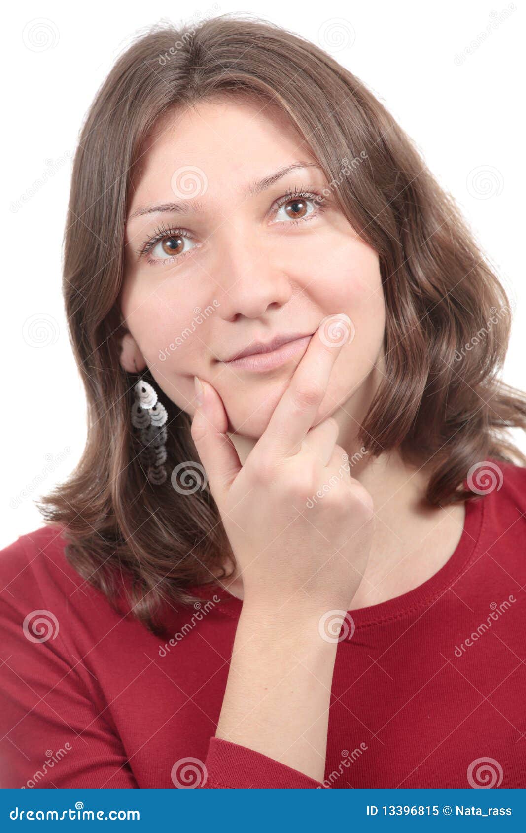 Thinking girl stock image. Image of dreaming, confident - 13396815
