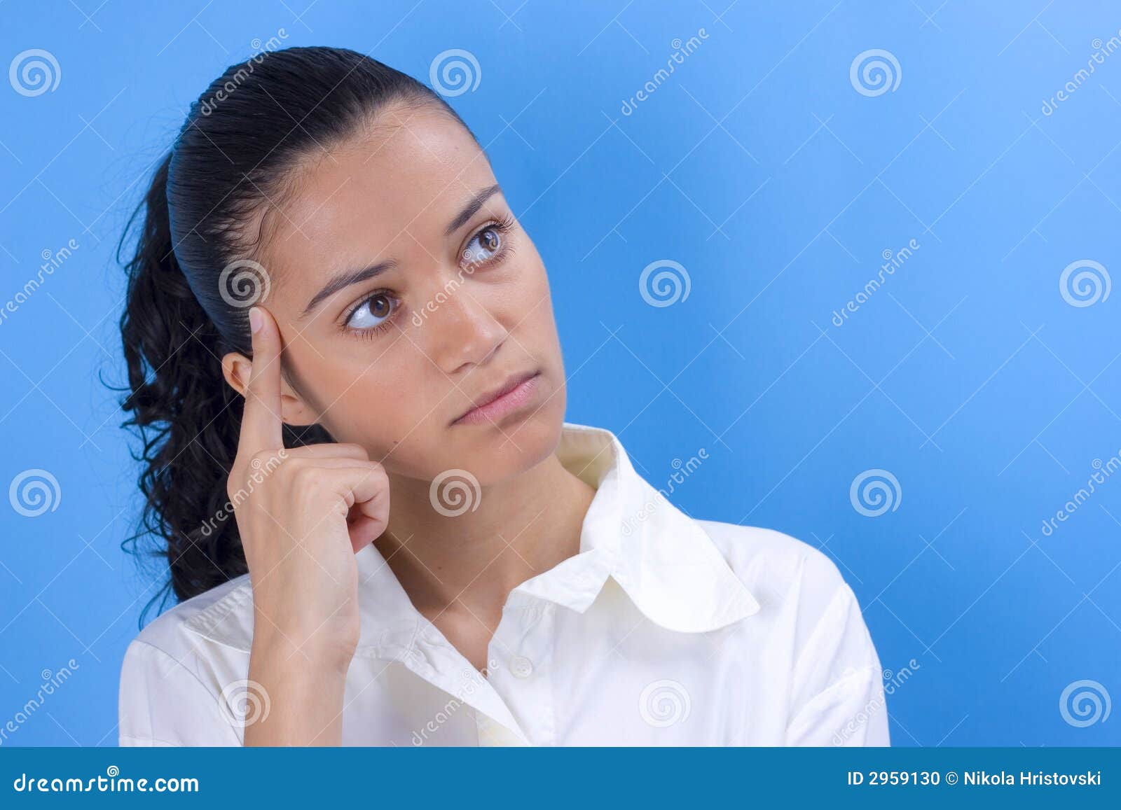 Thinking girl stock photo. Image of head, nice, beauty - 2959130