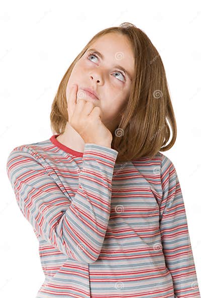 Thinking girl stock photo. Image of person, facial, background - 3022068