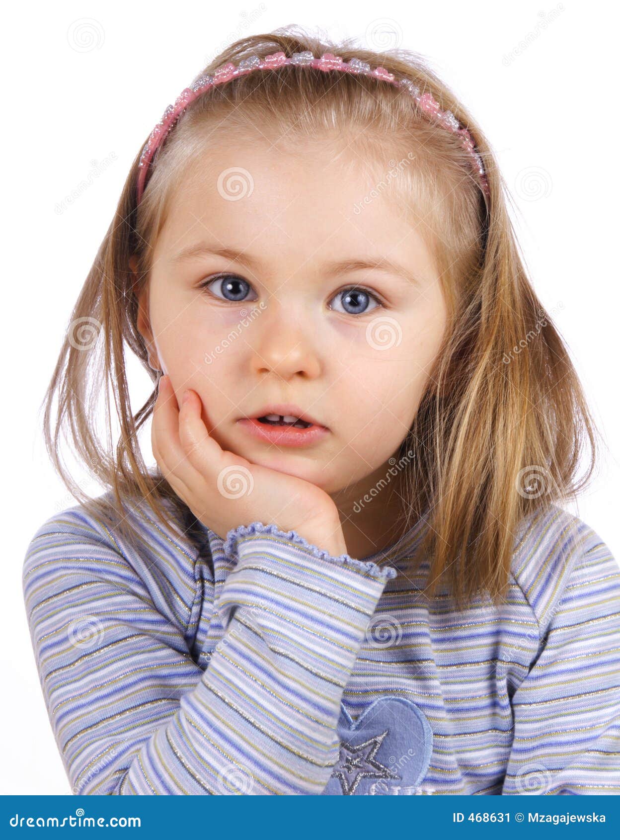 Thinking girl stock image. Image of feel, girl, children - 468631