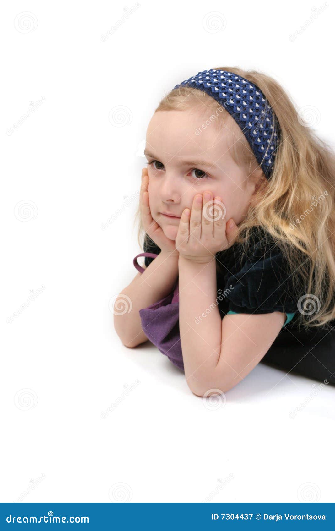 Little Boy Thinking About Somthing And Looking Up, Confused About An ...