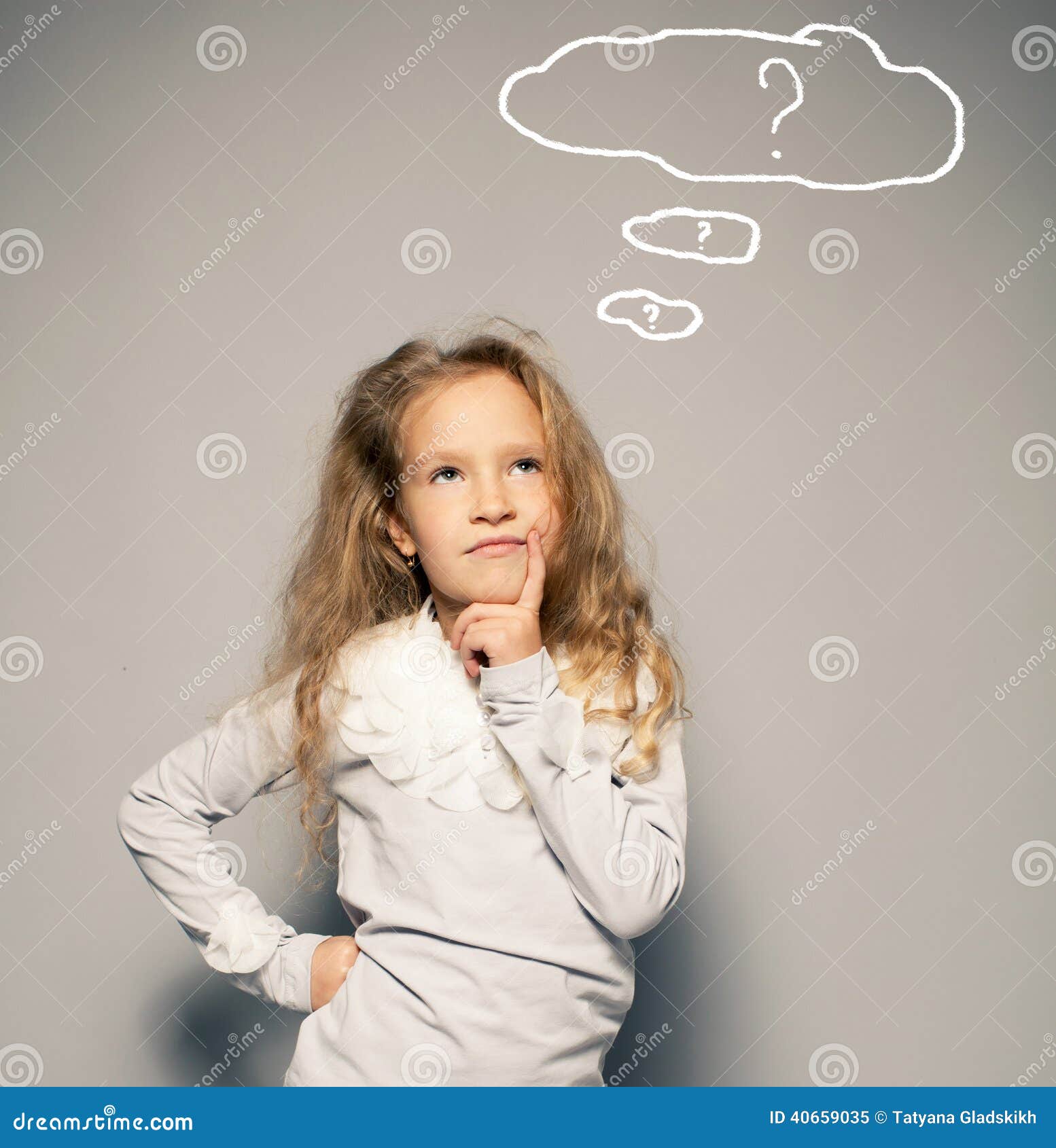 Thinking girl stock image. Image of childhood, people - 40659035