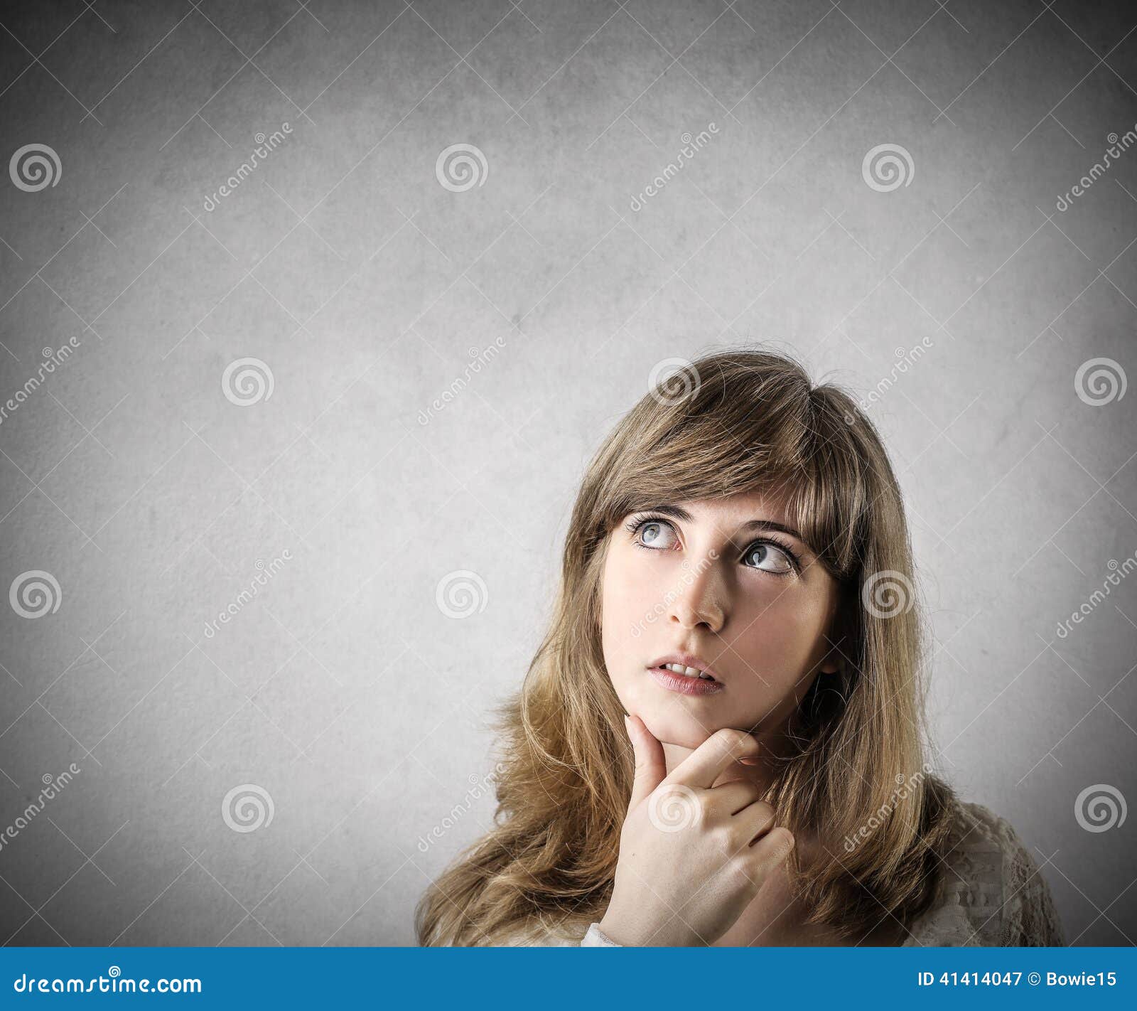 Thinking girl stock image. Image of caucasian, teen, portrait - 41414047
