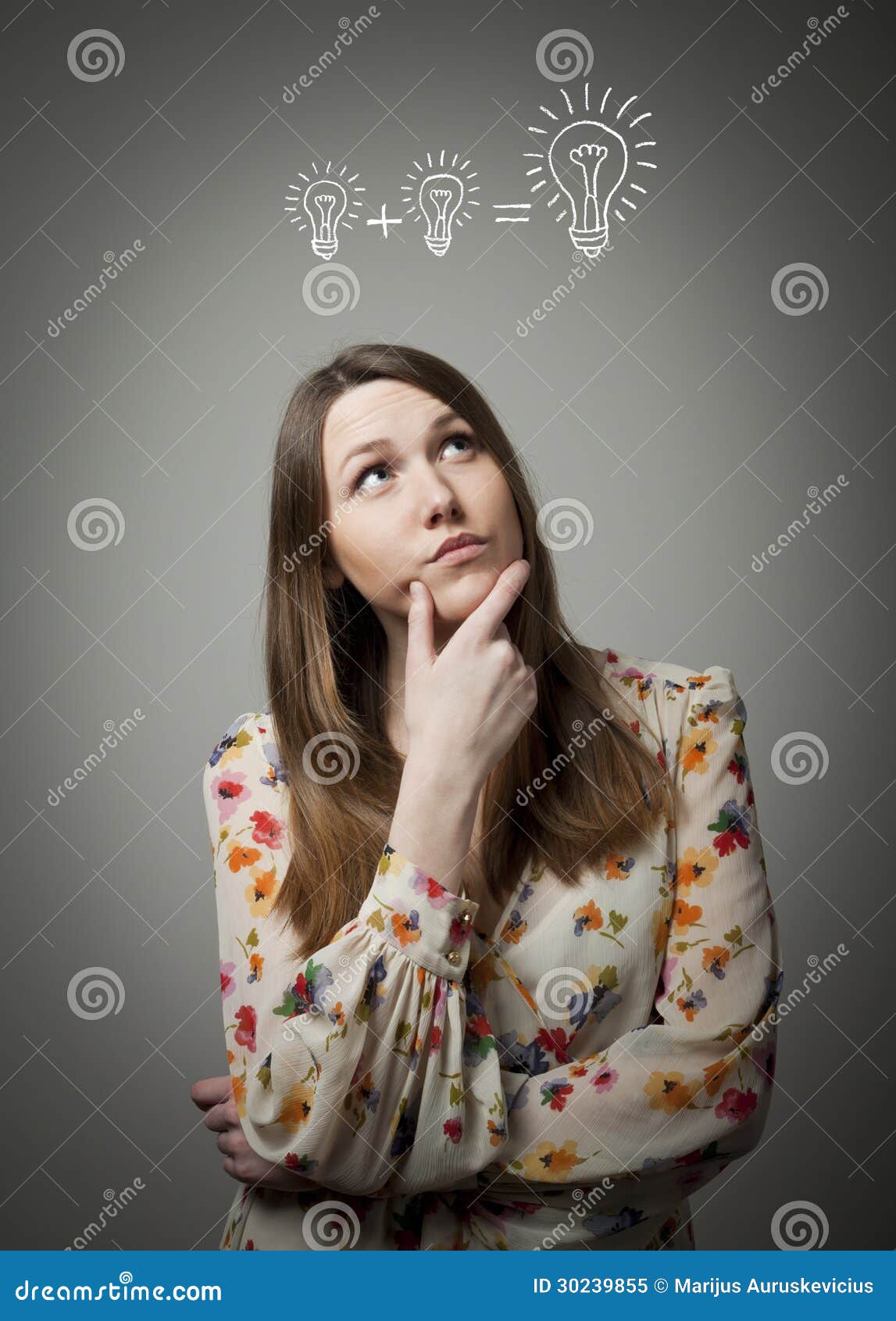 Thinking stock image. Image of beauty, concept, beautiful - 30239855