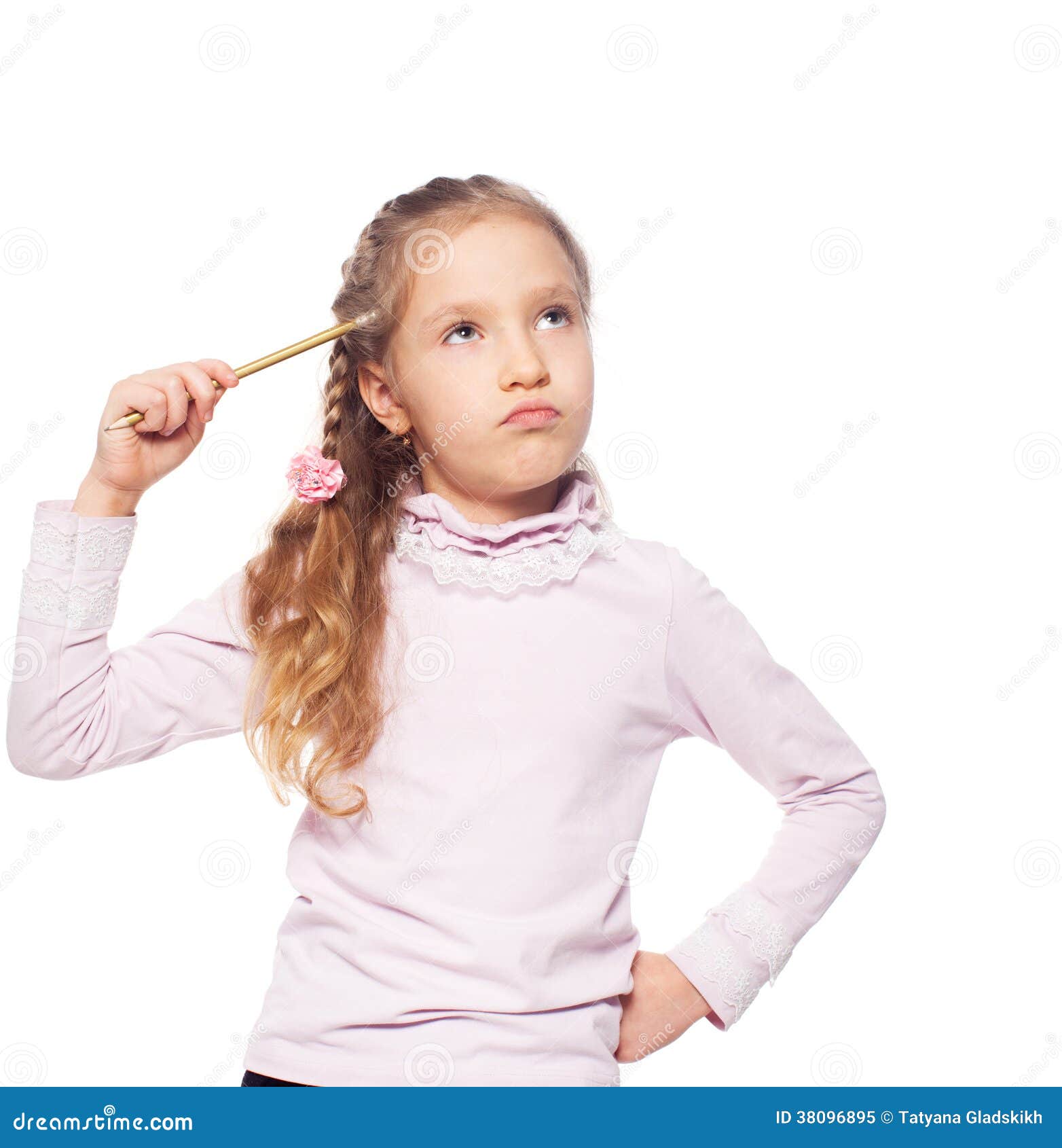 Thinking girl stock image. Image of thinking, child, lifestyle - 38096895
