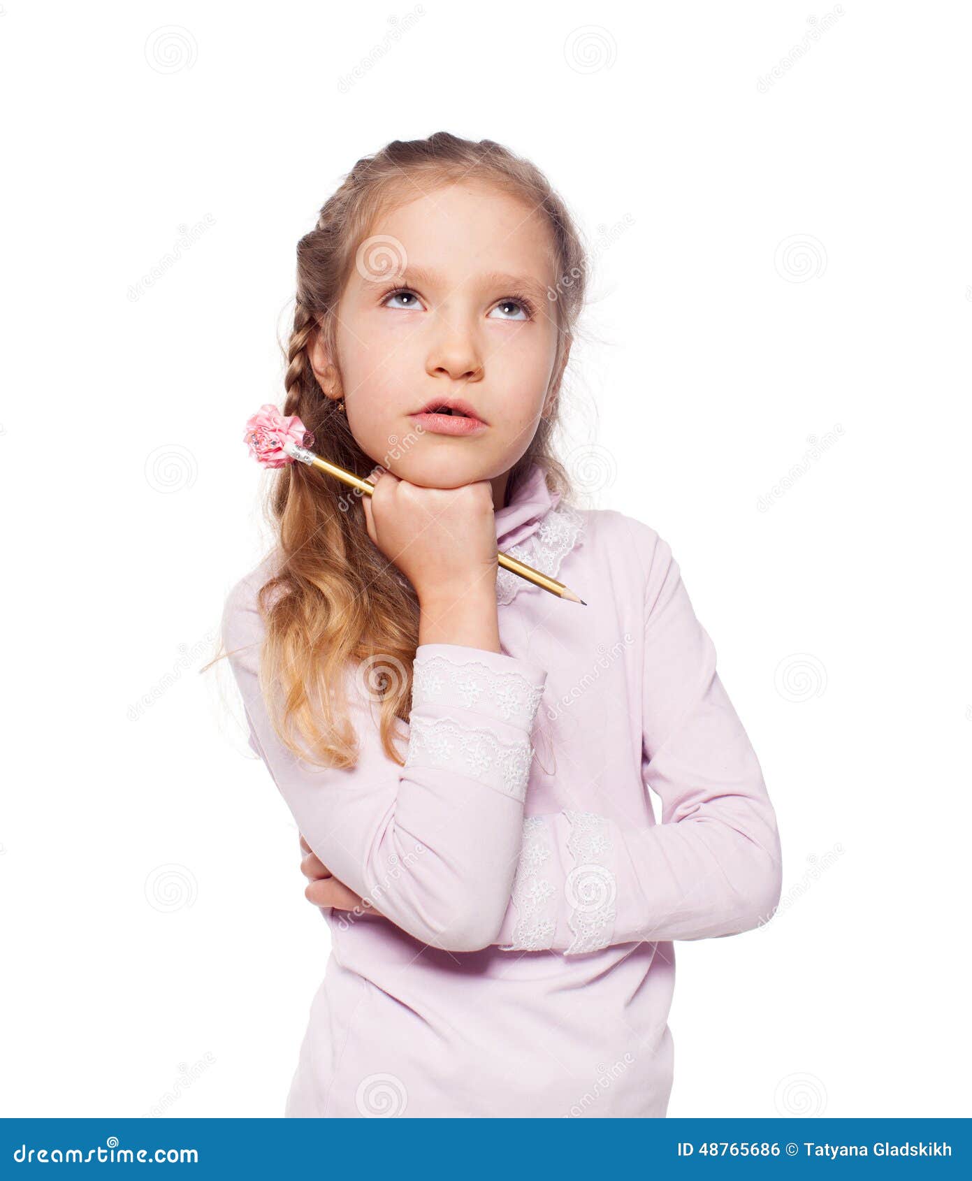 Thinking girl stock photo. Image of moving, happiness - 48765686