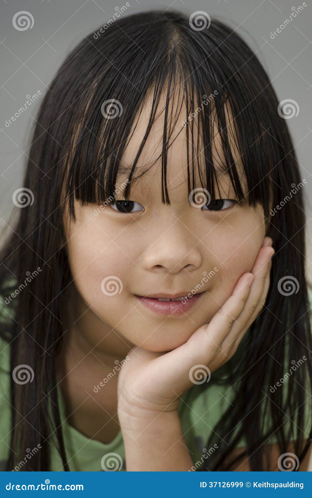 Thinking Girl stock image. Image of pretty, korean, innocence - 37126999