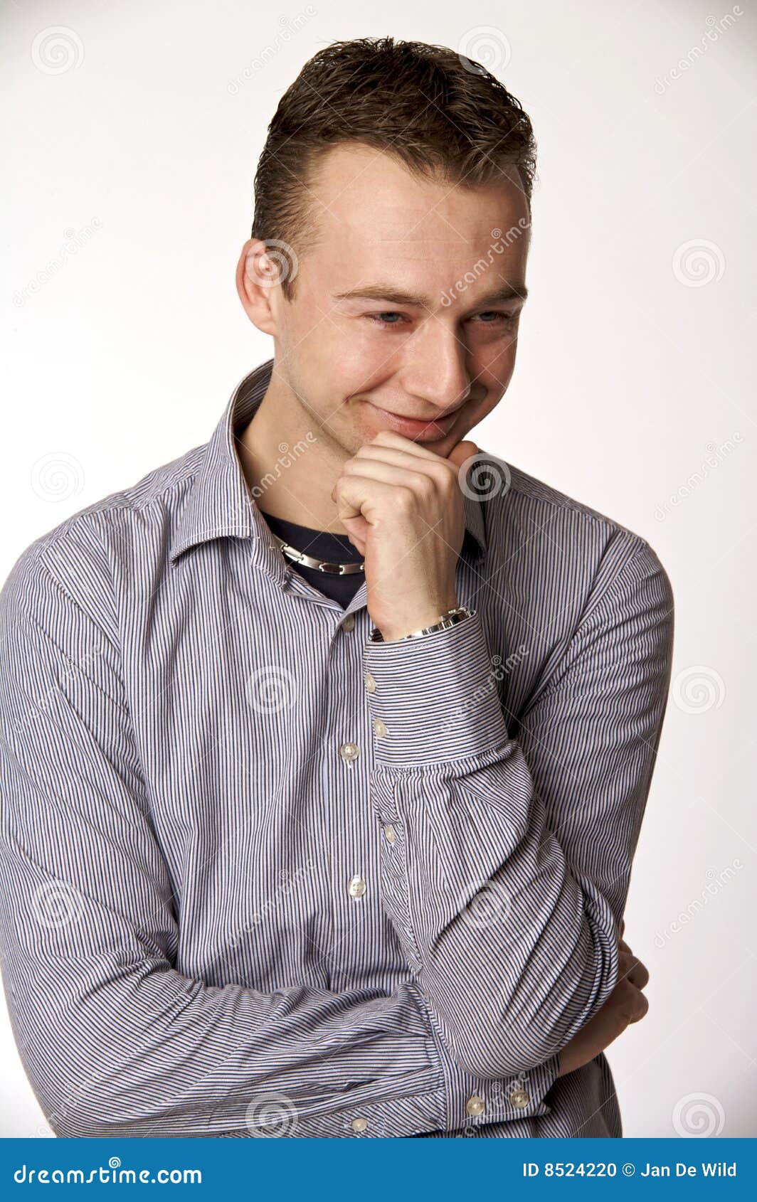 Thinking guy stock photo. Image of happiness, attractive - 8524220