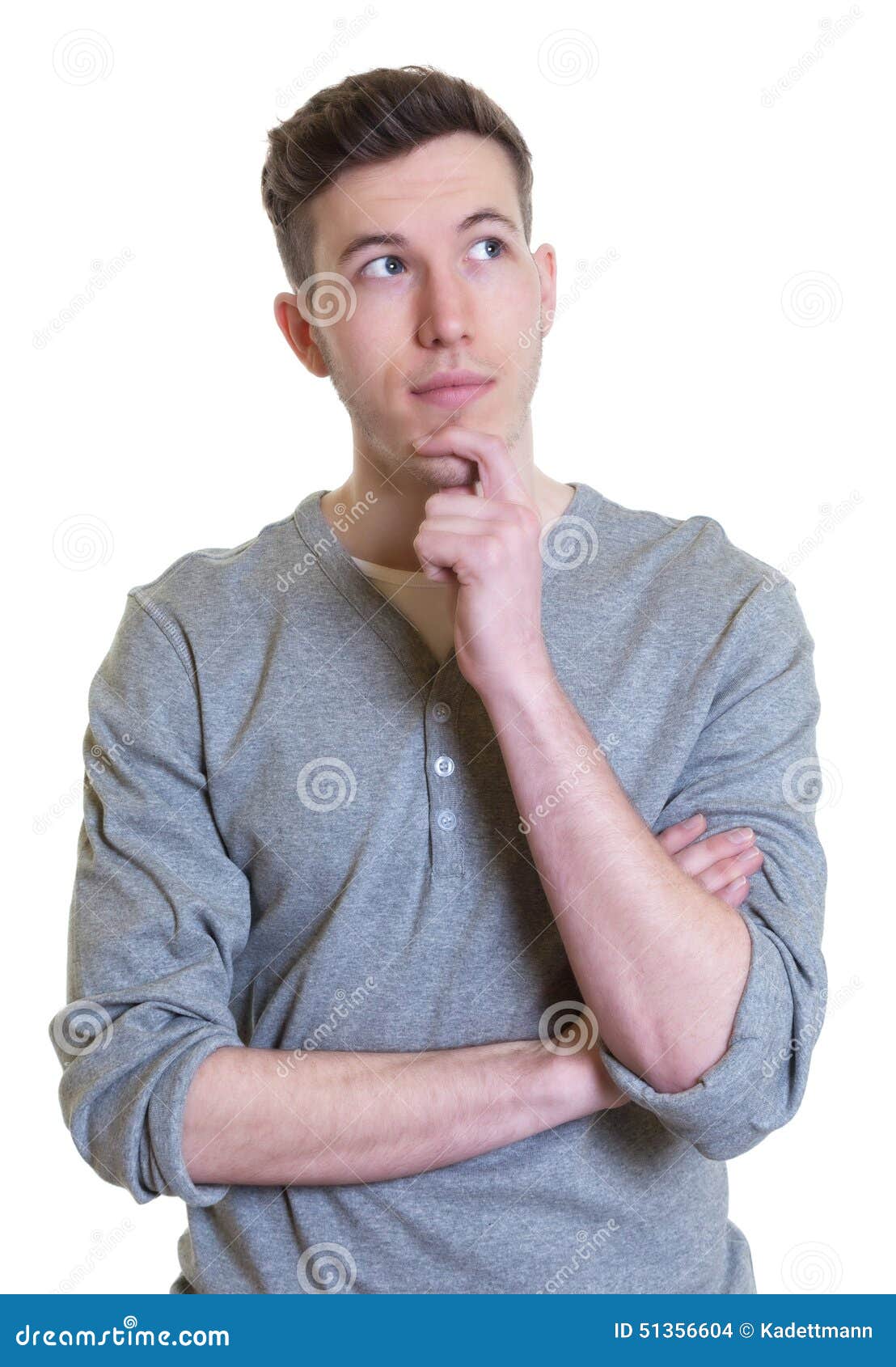 Thinking Guy in a Grey Shirt Stock Photo - Image of england, carefree ...